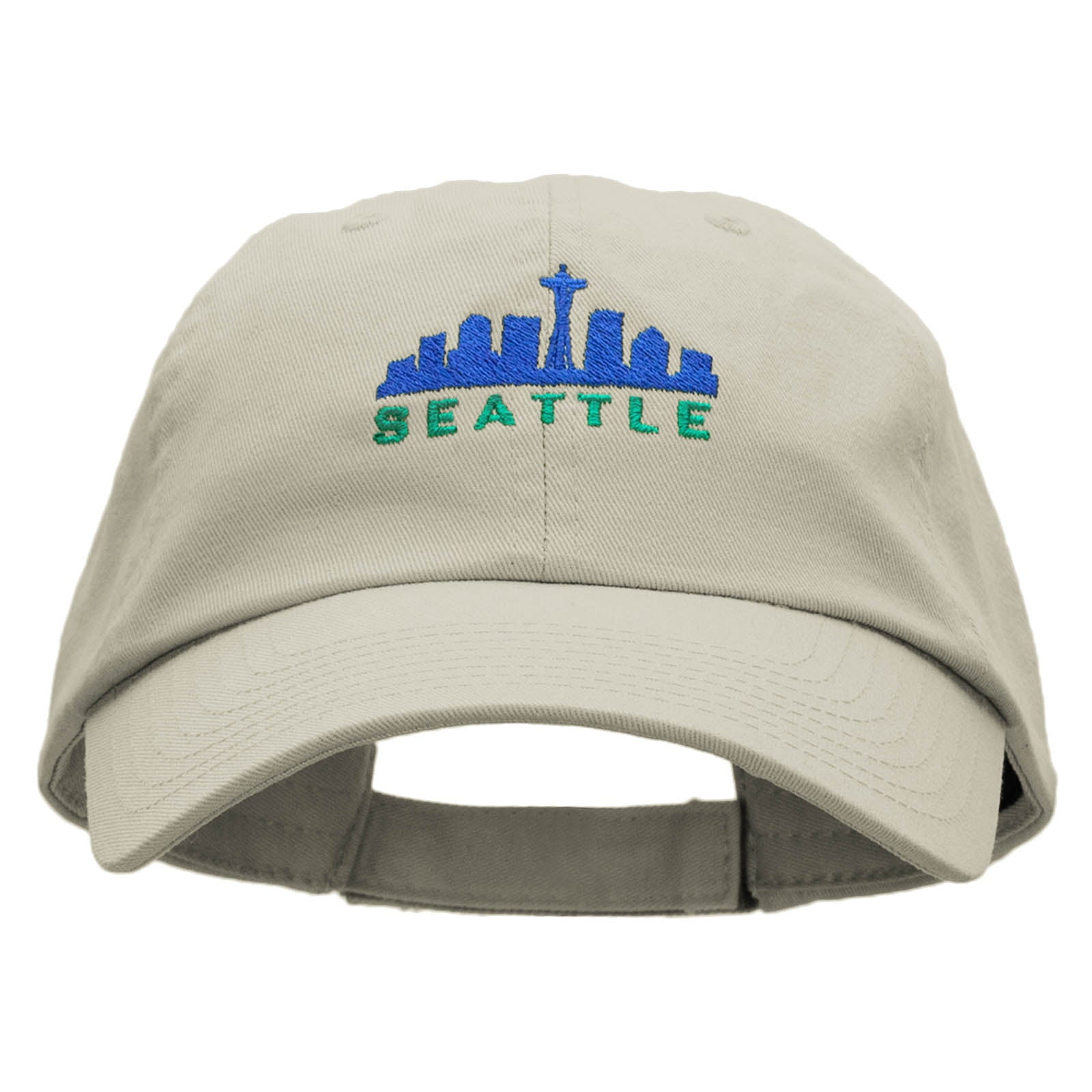 Seattle Skyline Embroidered Low Profile Dyed Cotton Twill Cap - Putty ...