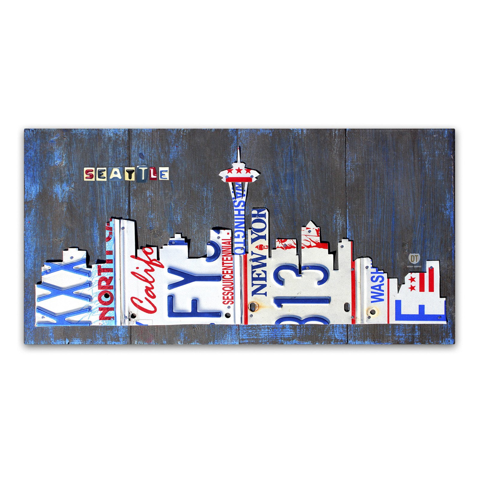Design Turnpike Seattle Skyline License Plate Art - 24 x 47 - Walmart.com