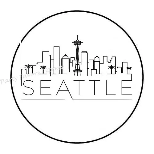 Seattle Skyline Sticker Party Favors Sticker Envelope Seals Labels ...