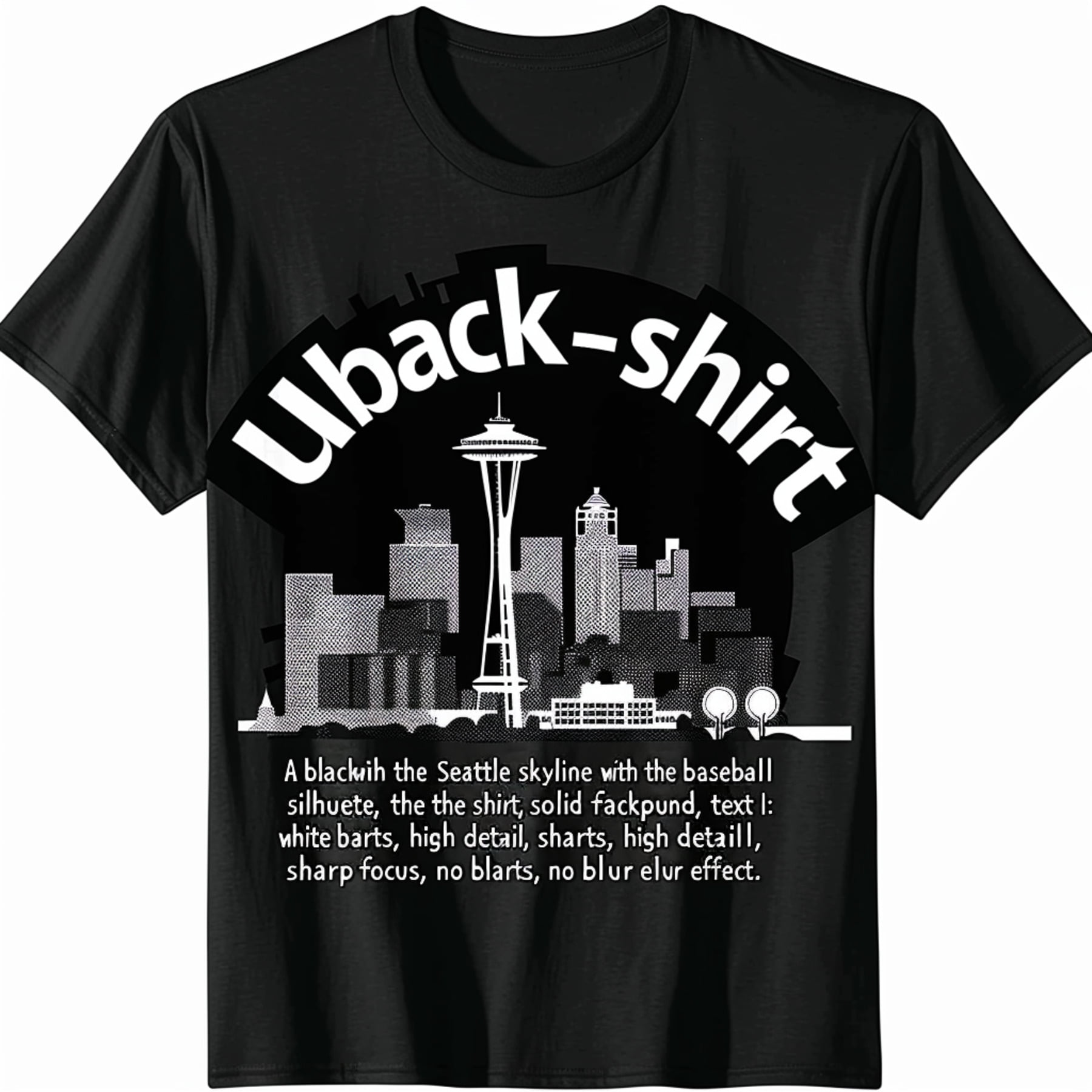 Seattle Skyline T Shirt Unique Design High Detail 2D Vector Art Bold ...