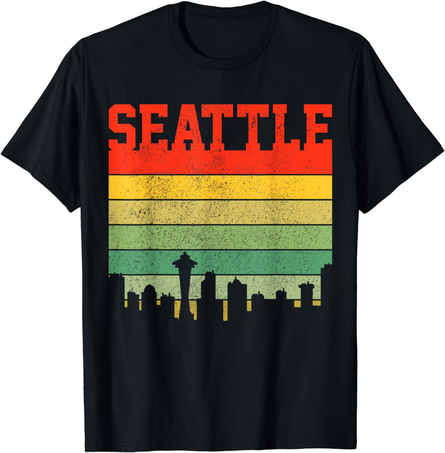 Seattle Skyline Vintage Washington Space Needle Souvenir T-Shirt ...