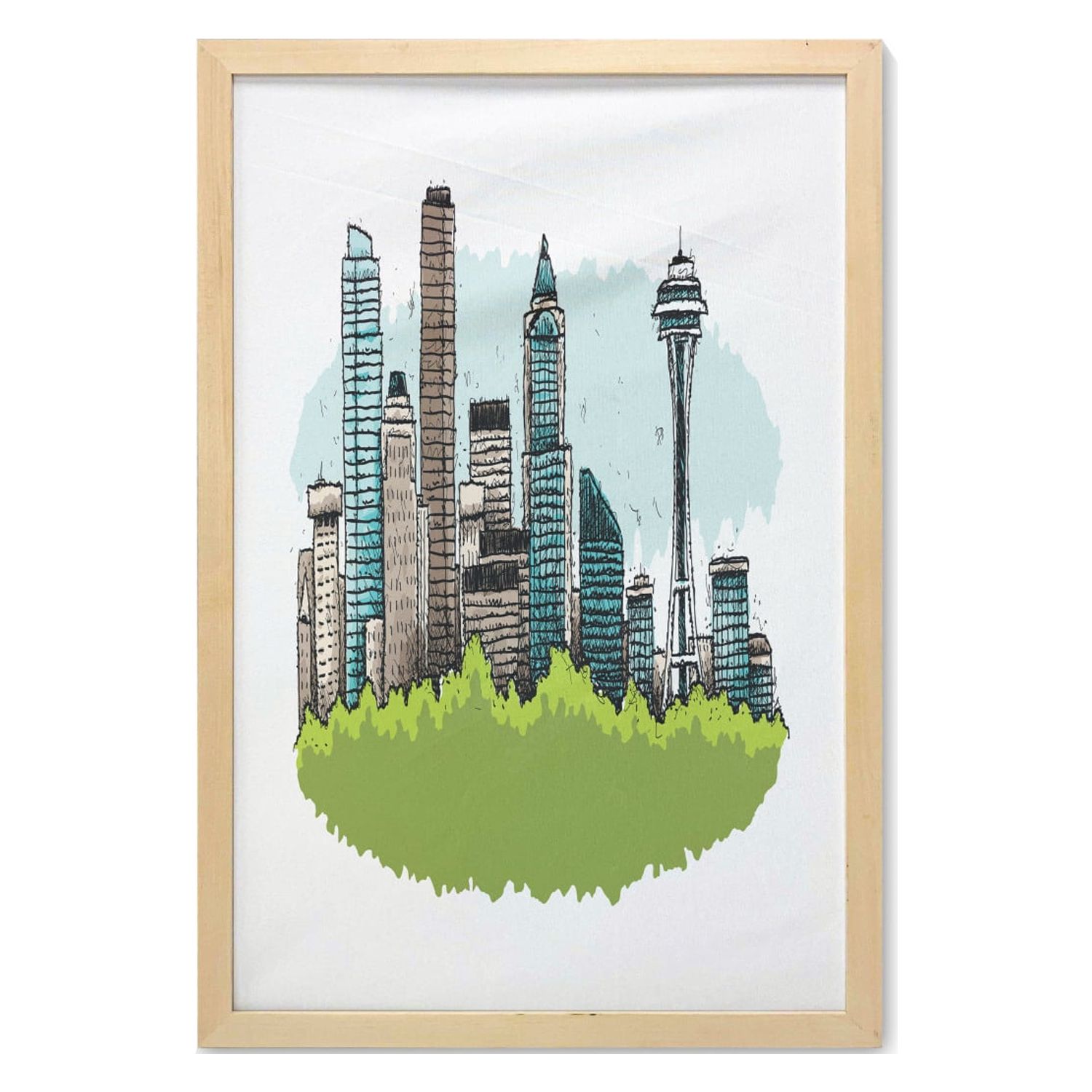 Seattle Skyline Cartoon