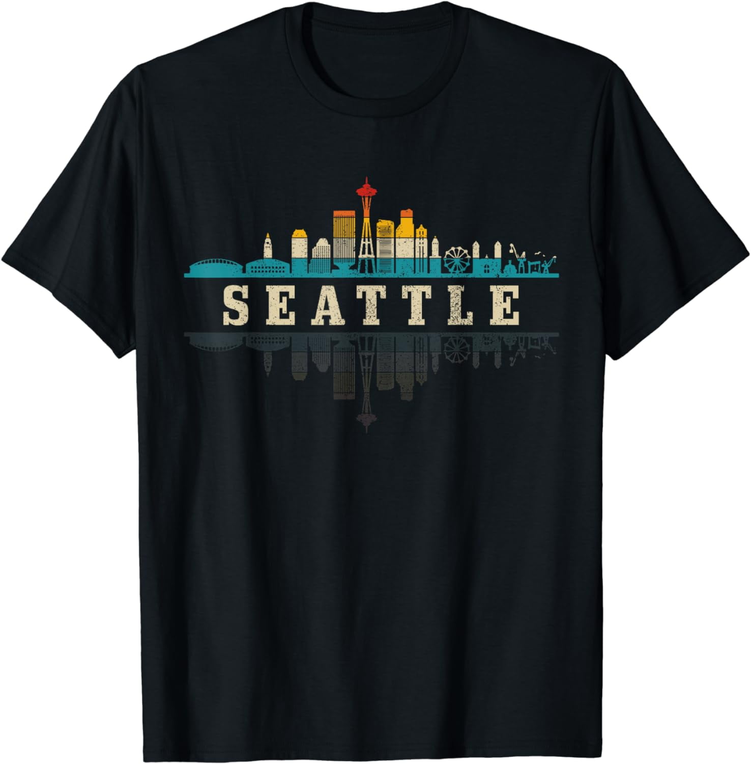 Seattle Skyline Washington Vintage Pride Retro T-Shirt - Walmart.com