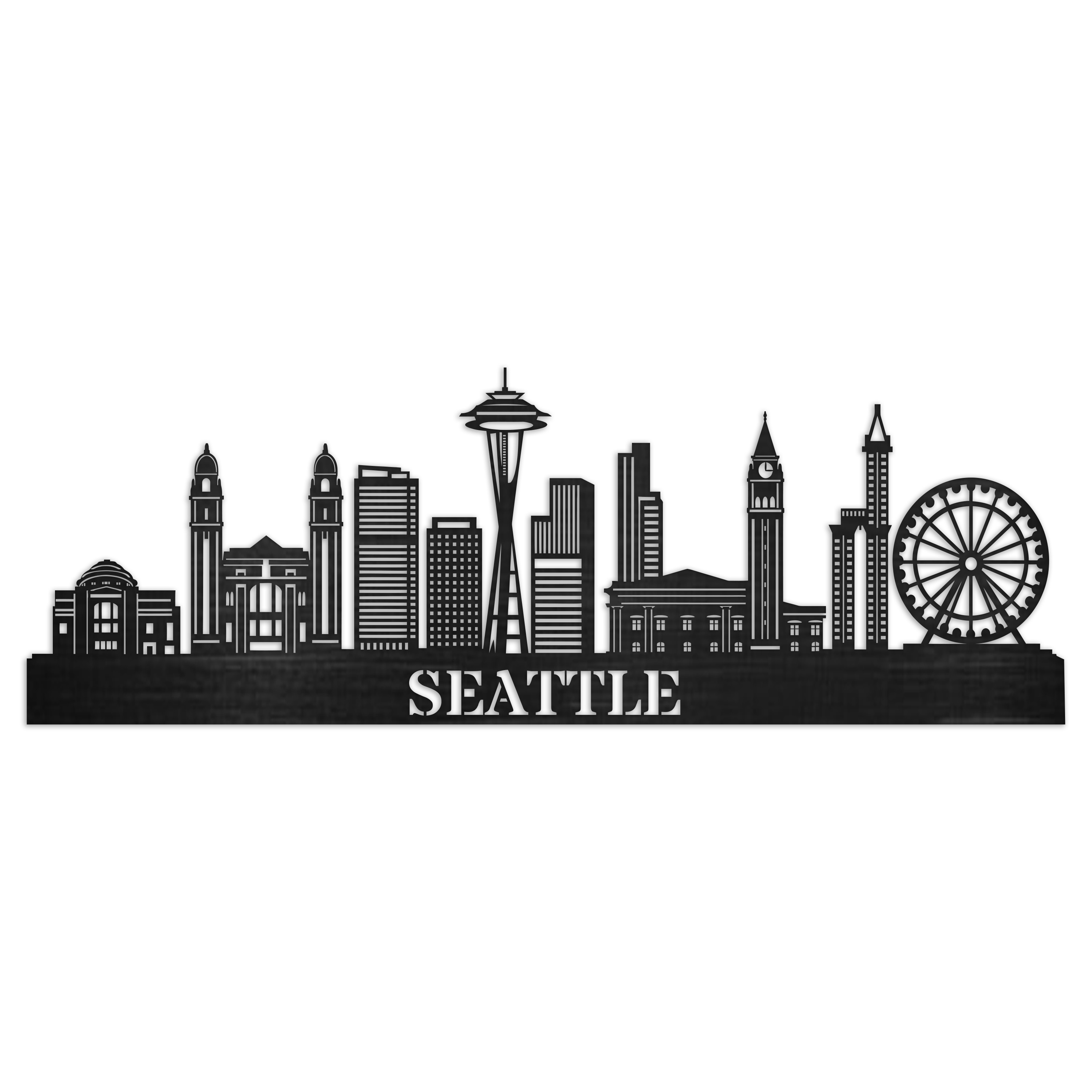 Seattle Skyline Wood Wall Sign Washington Cityscape Art Seattle Wood ...