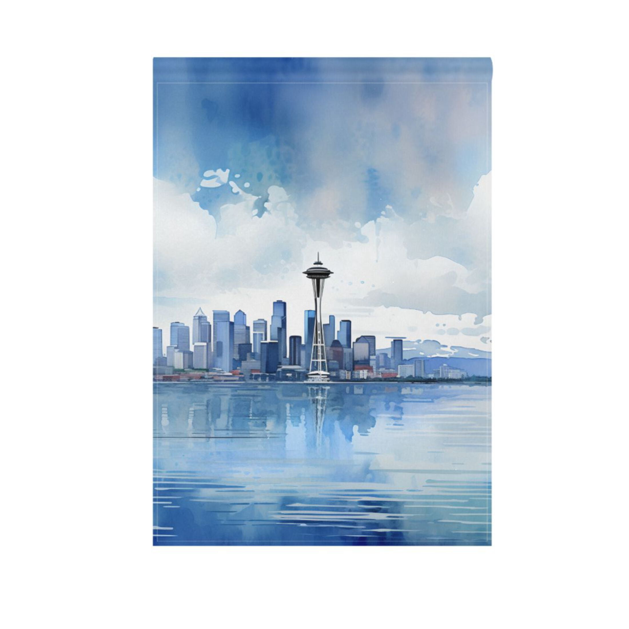 Seattle Skyline and Cloud Garden Flag 28"x40" Double-Sided Yard Flags ...