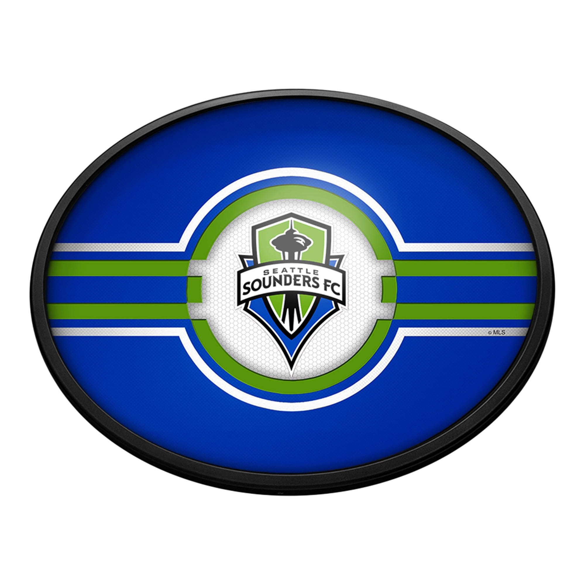 Seattle Sounders FC 18'' x 14'' Slimline Illuminated Striped Oval Wall ...