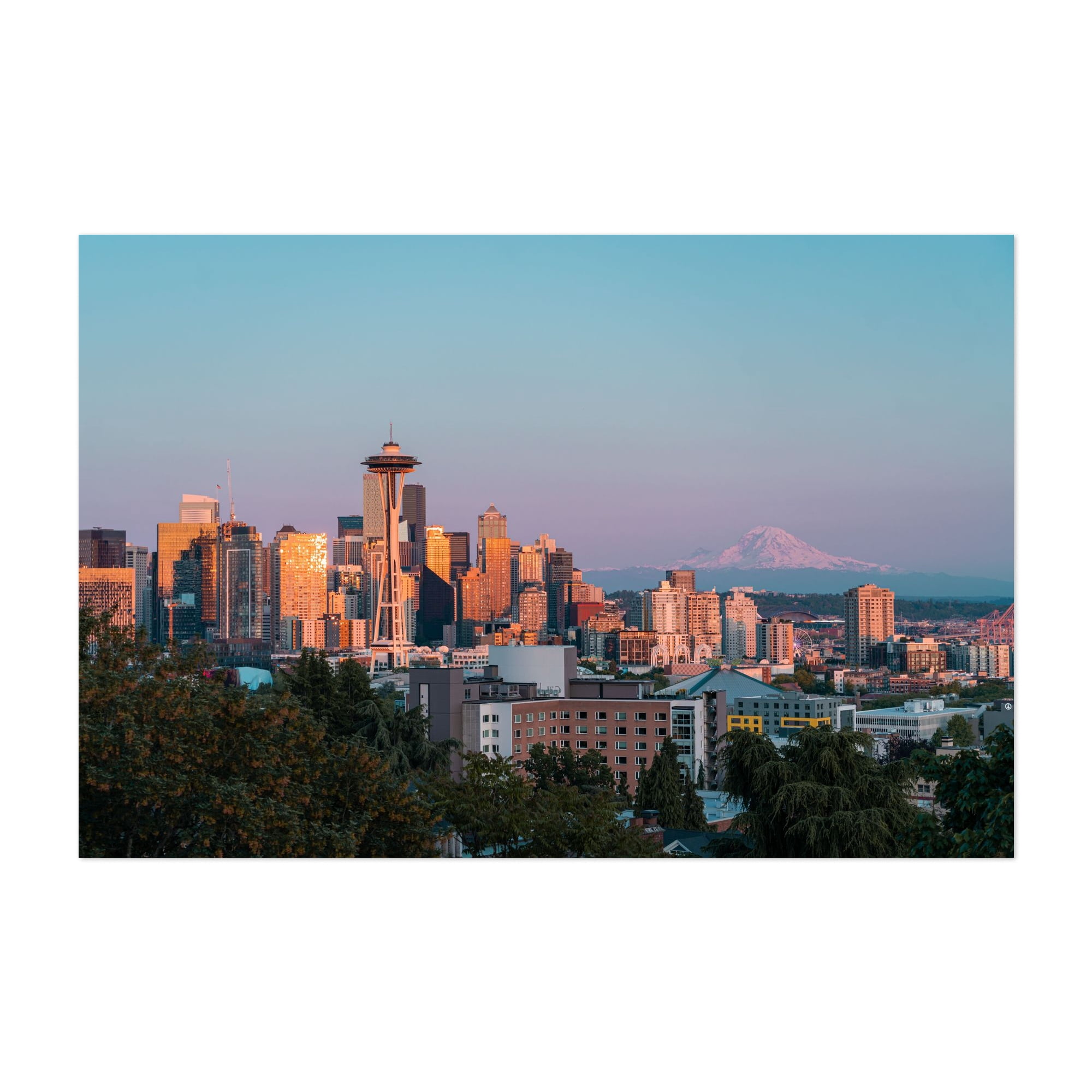 Seattle Sunset - Seattle Washington Photography Cityscape Skyline ...