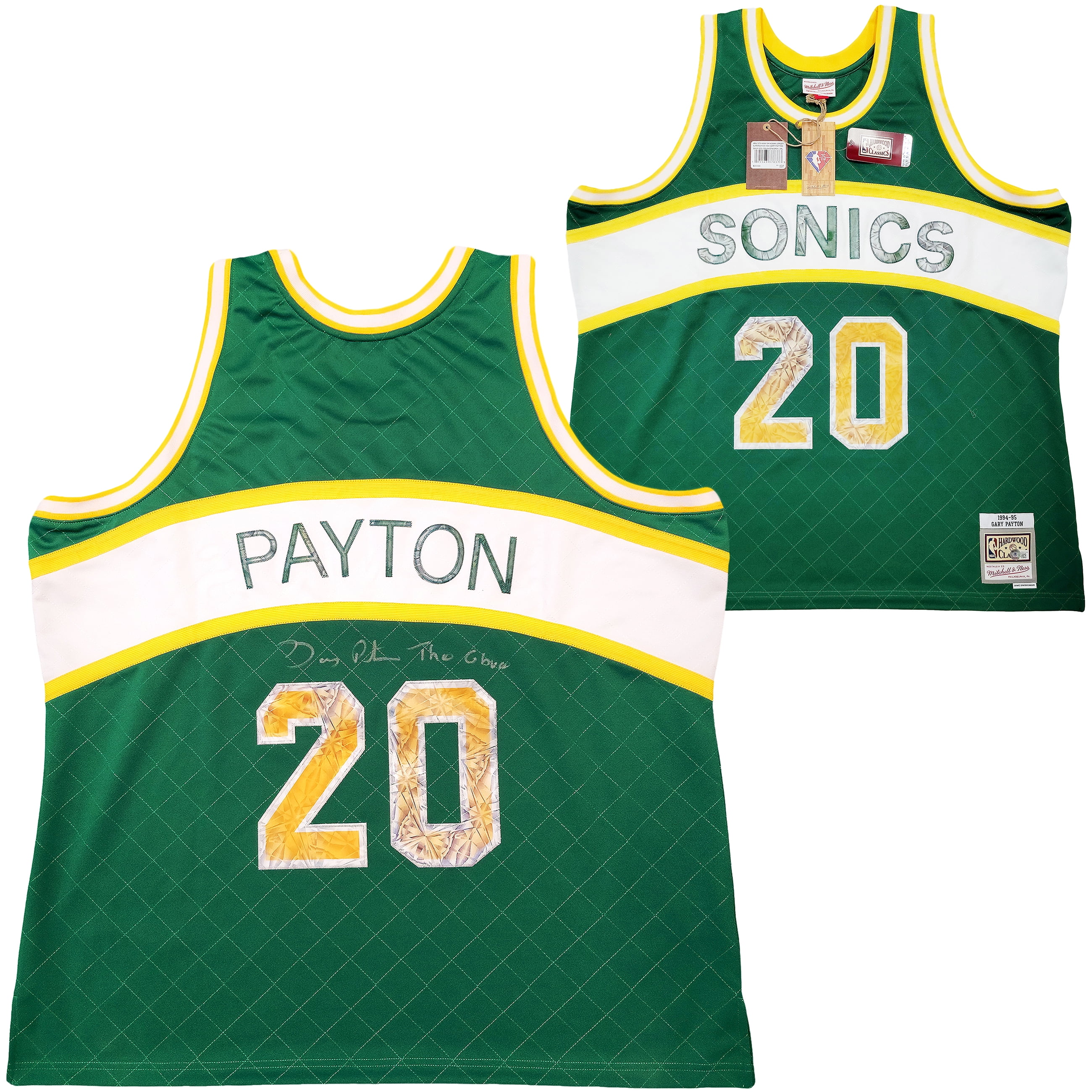 Seattle Supersonics Gary Payton Autographed Green Authentic Mitchell ...