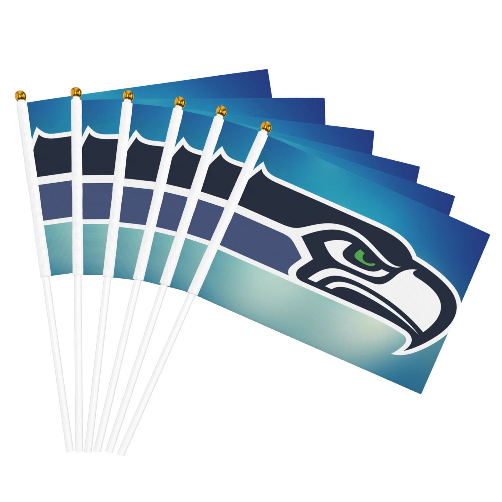 Seattle Team Double Sided Hand Waving Flag(Pack of 6), Spectator Hand ...