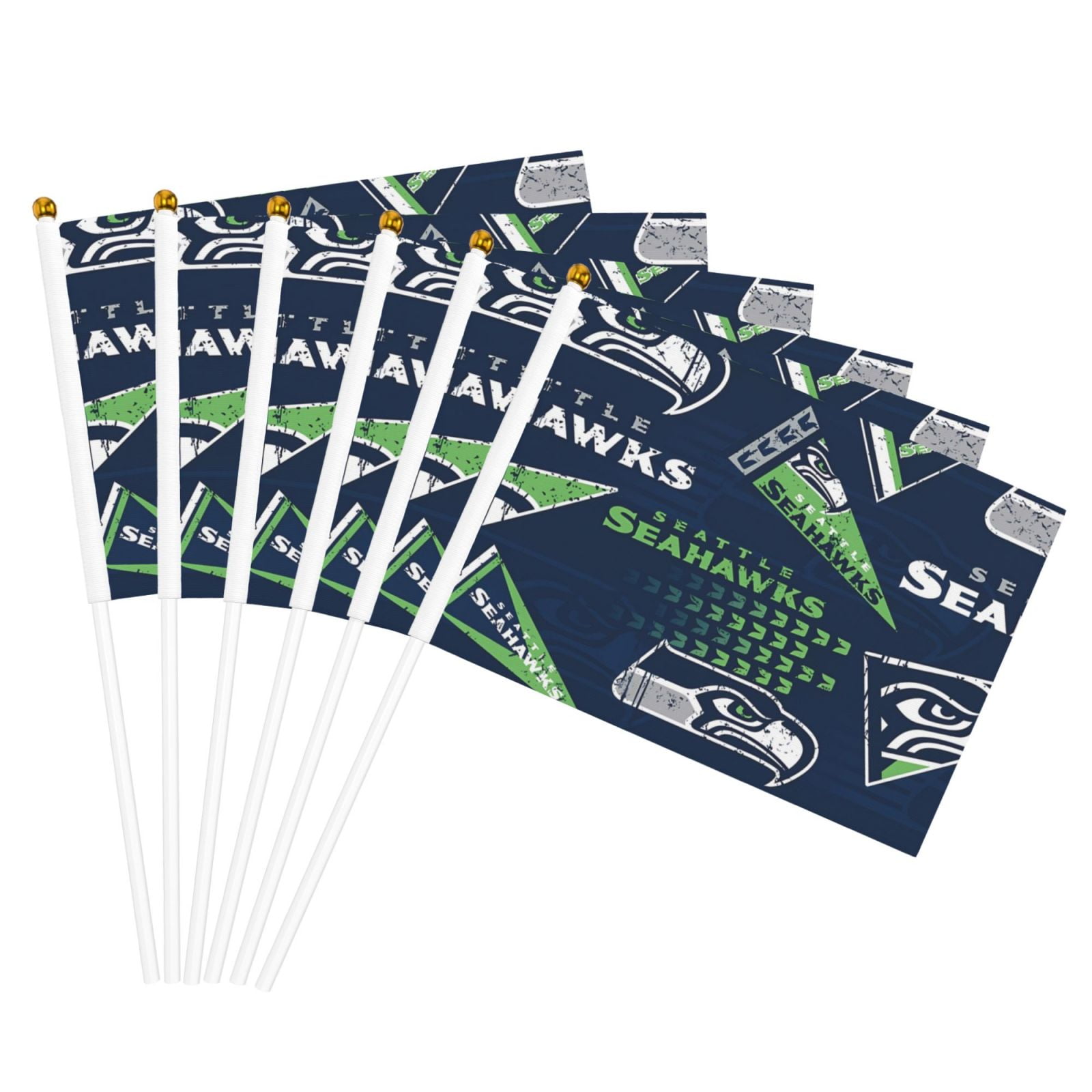 Seattle Team Double Sided Hand Waving Flag(Pack of 6), Spectator Hand ...