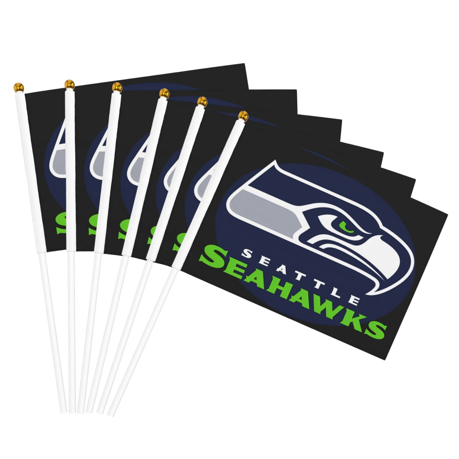 Seattle Team Double Sided Hand Waving Flag(Pack of 6), Spectator Hand ...