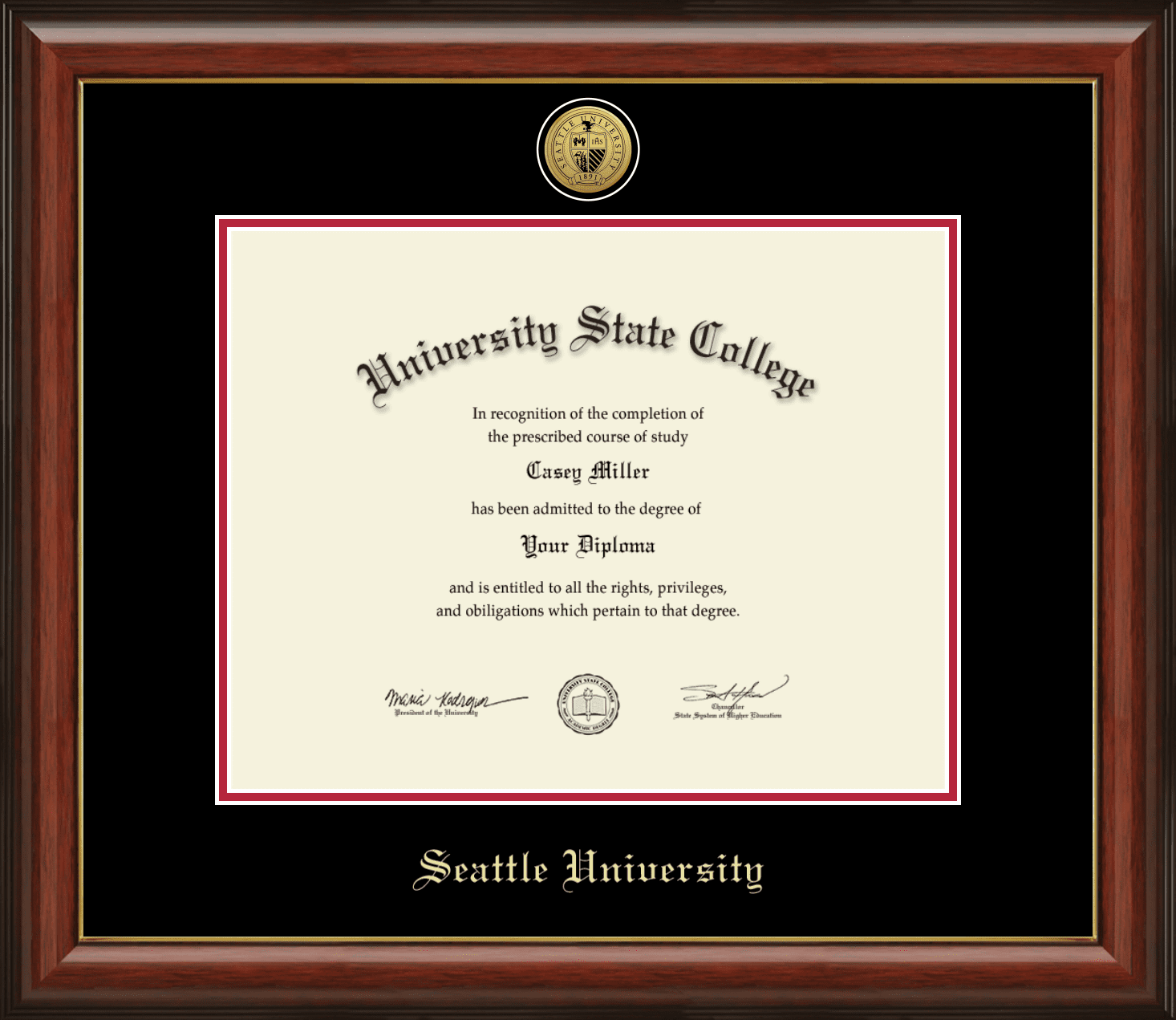 Seattle University Diploma Frame, Document Size 14" x 11" - Walmart.com