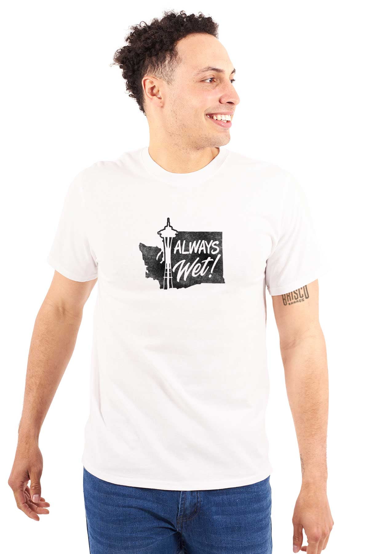 Seattle WA Space Needle Always Wet Unisex Plus Size Graphic Tee Brisco ...