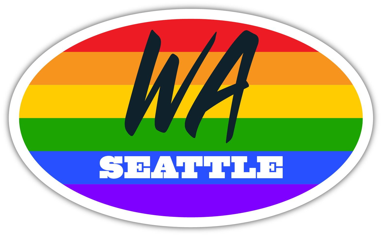 Seattle WA Washington King County Rainbow Pride Flag 6 Stripes Pride ...