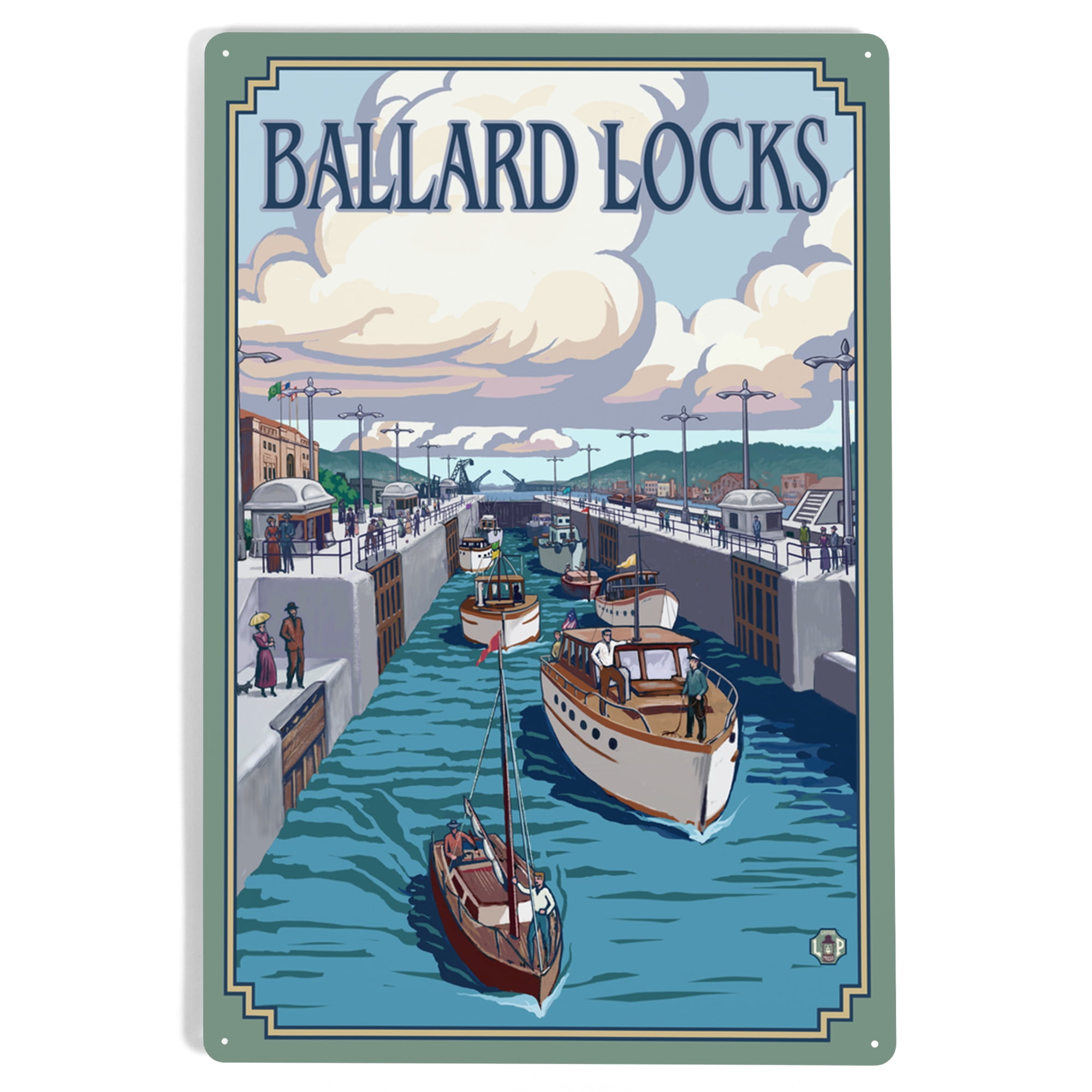 Seattle, Washington, Ballard Locks (12x18 Aluminum Art, Indoor Outdoor ...