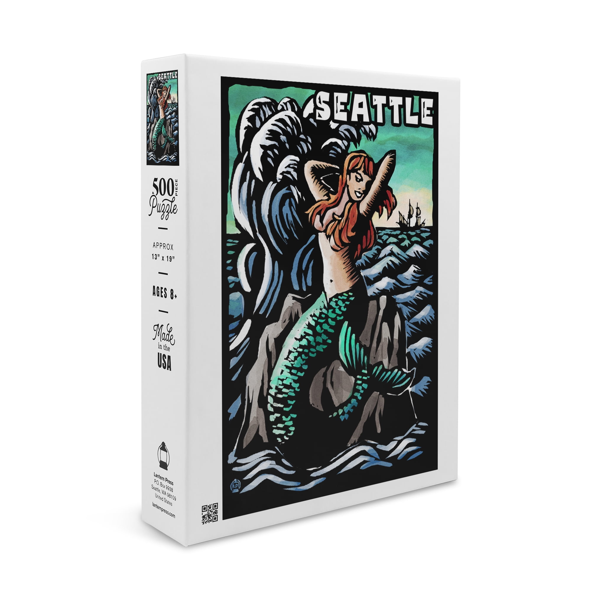 Seattle, Washington, Mermaid, Scratchboard (19x27 inches, Premium 500 ...