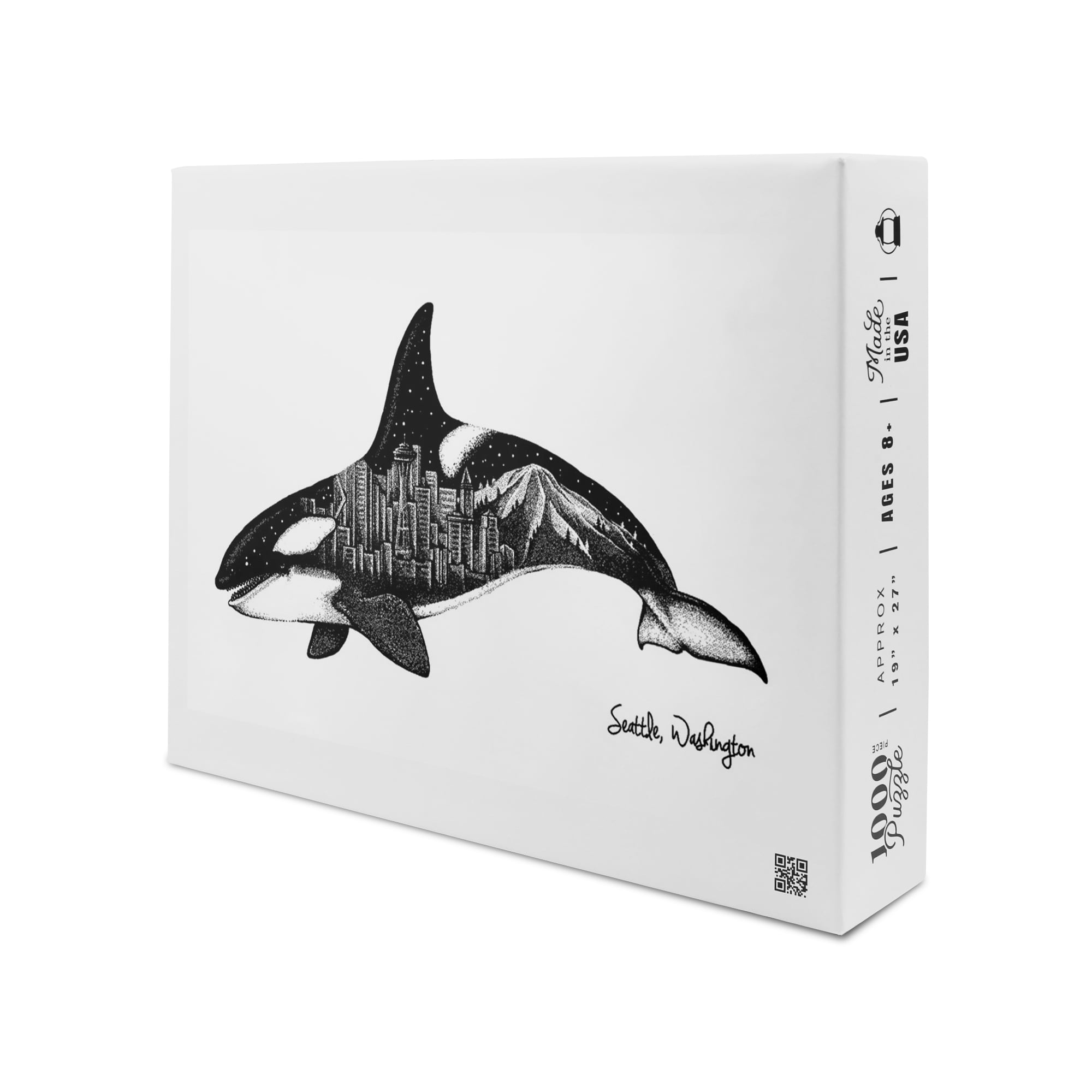 Seattle, Washington, Orca and Seattle Skyline Double Exposure (1000 ...