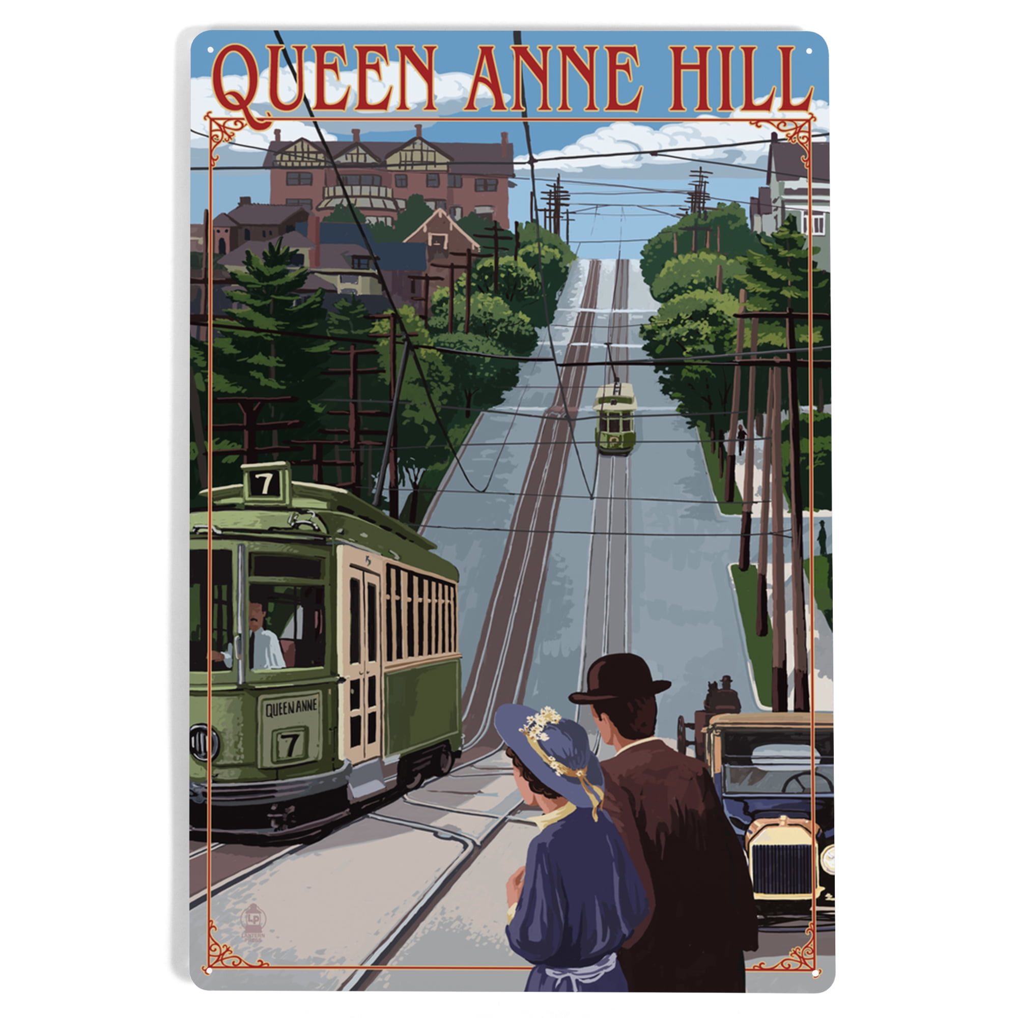 Seattle, Washington, Queen Anne Hill Counterbalance (12x18 Aluminum Art ...