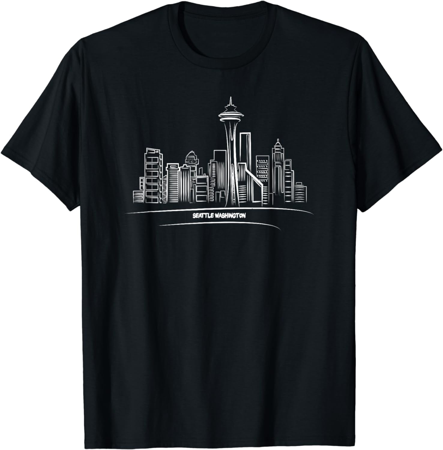 Seattle Washington Sketch of Downtown Space Needle Tshirt T-Shirt ...