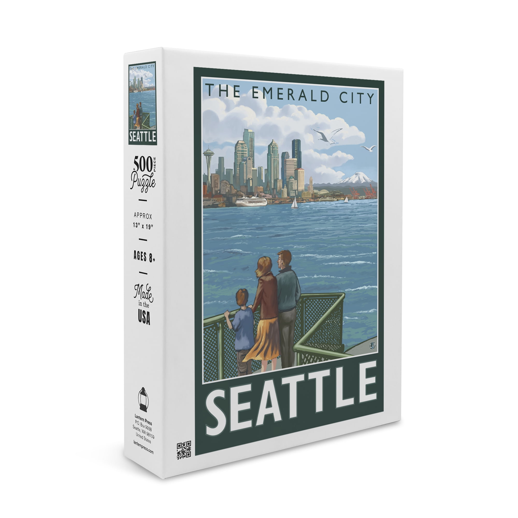 Seattle, Washington, Skyline, The Emerald City and Ferry (19x27 inches ...