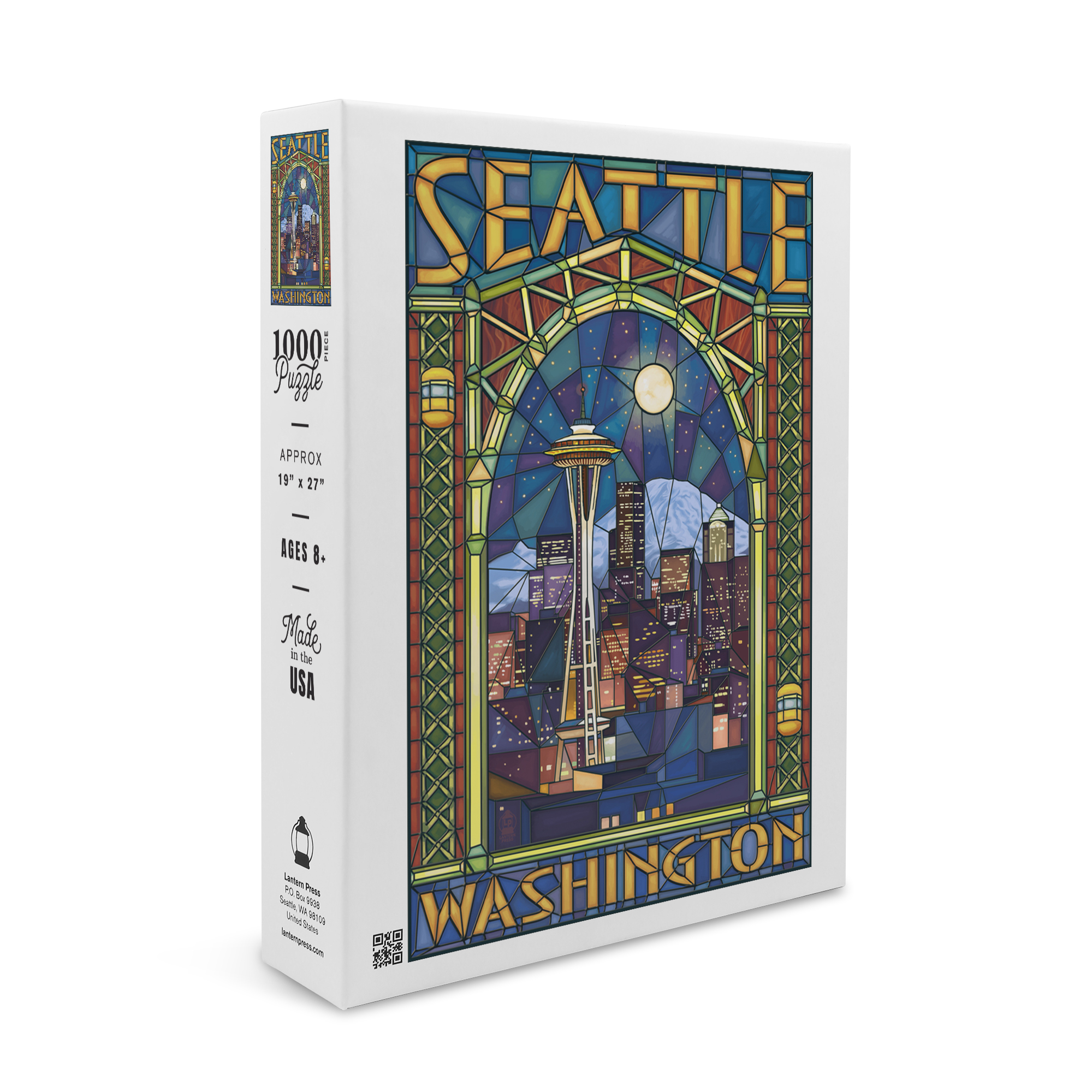 Seattle, Washington, Stained Glass Window (1000 Piece Puzzle, Size ...