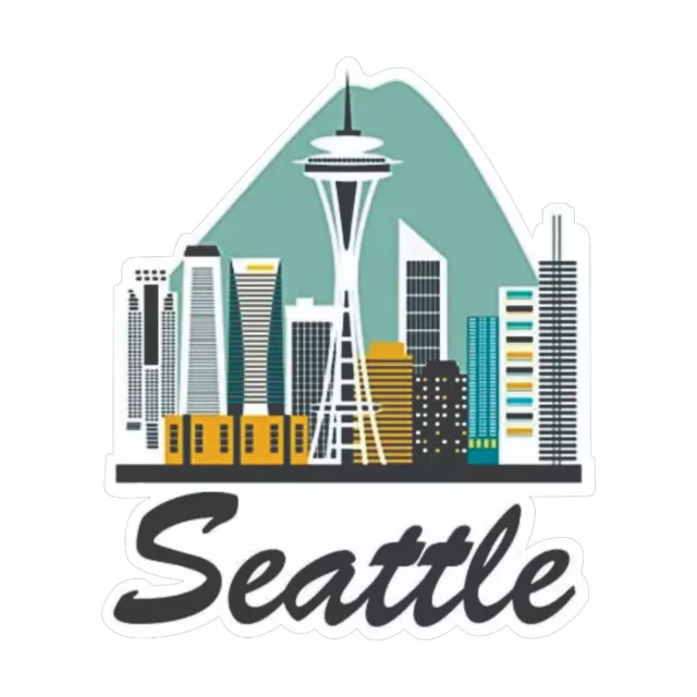 Seattle Washington Sticker Phone Decal Water Bottle Stickers Car Decals ...