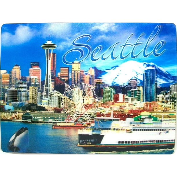 Seattle Washington with Space Needle 3D Postcard - Walmart Business ...