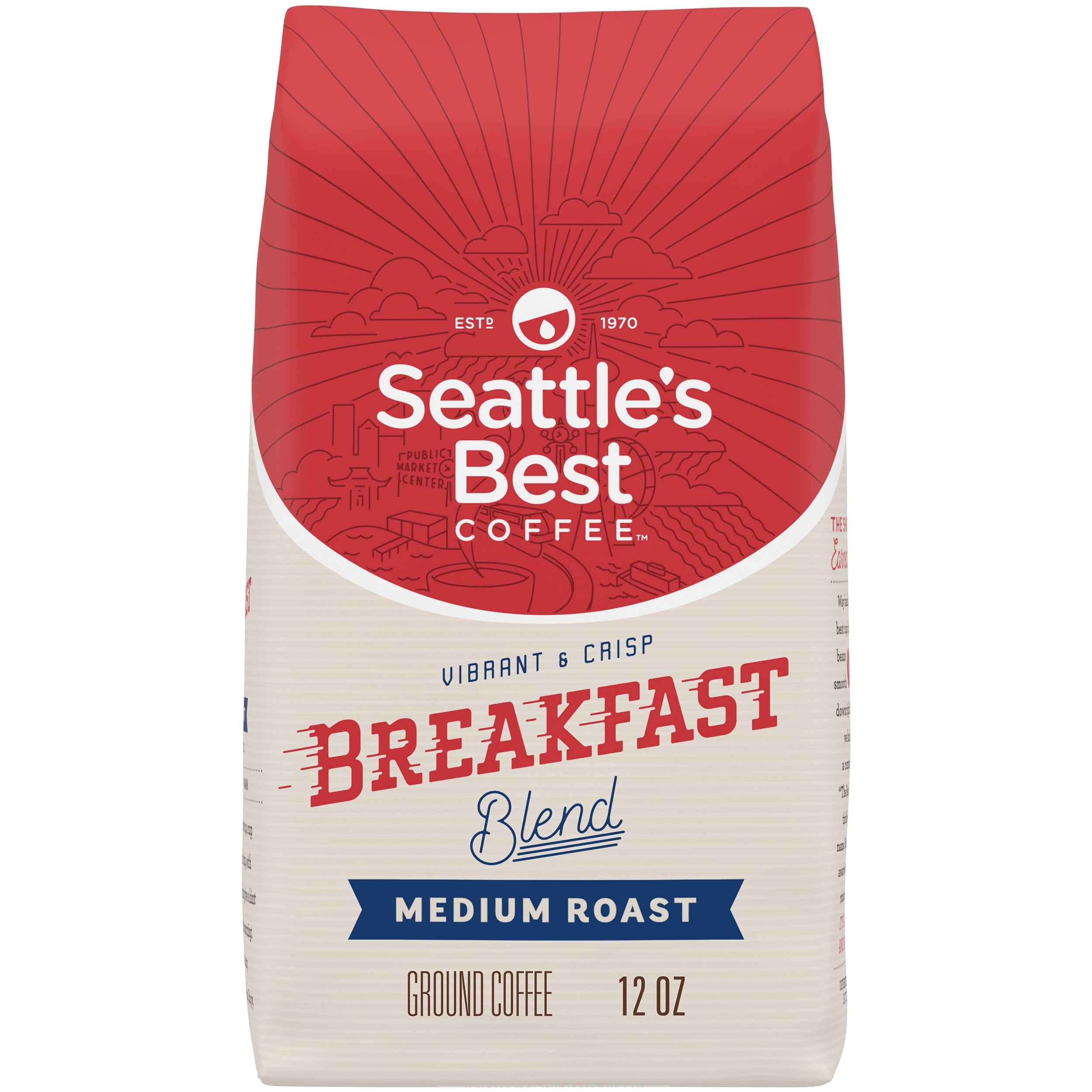 Seattle's Best Coffee, 100% Arabica Beans, Medium Roast Breakfast Blend ...