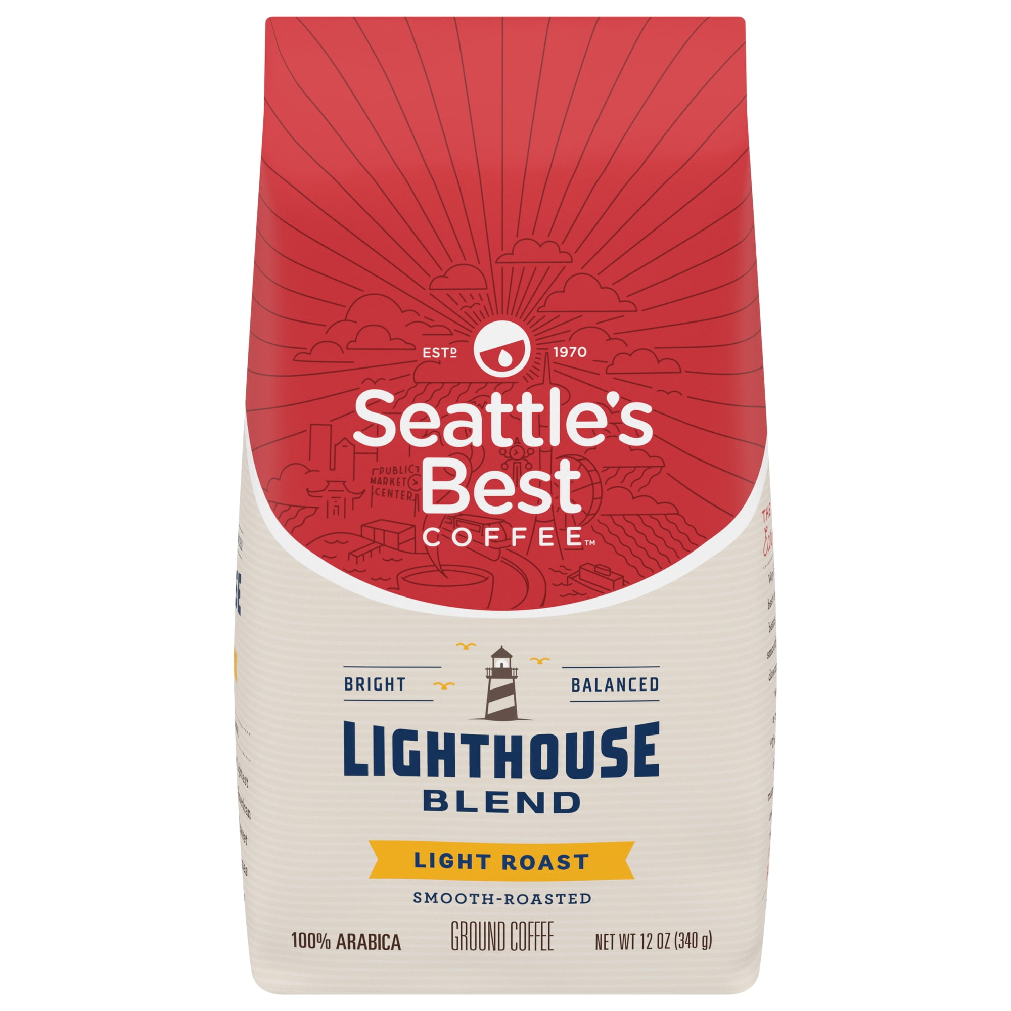 Seattle’s Best Coffee Arabica Beans Lighthouse Blend, Light Roast ...