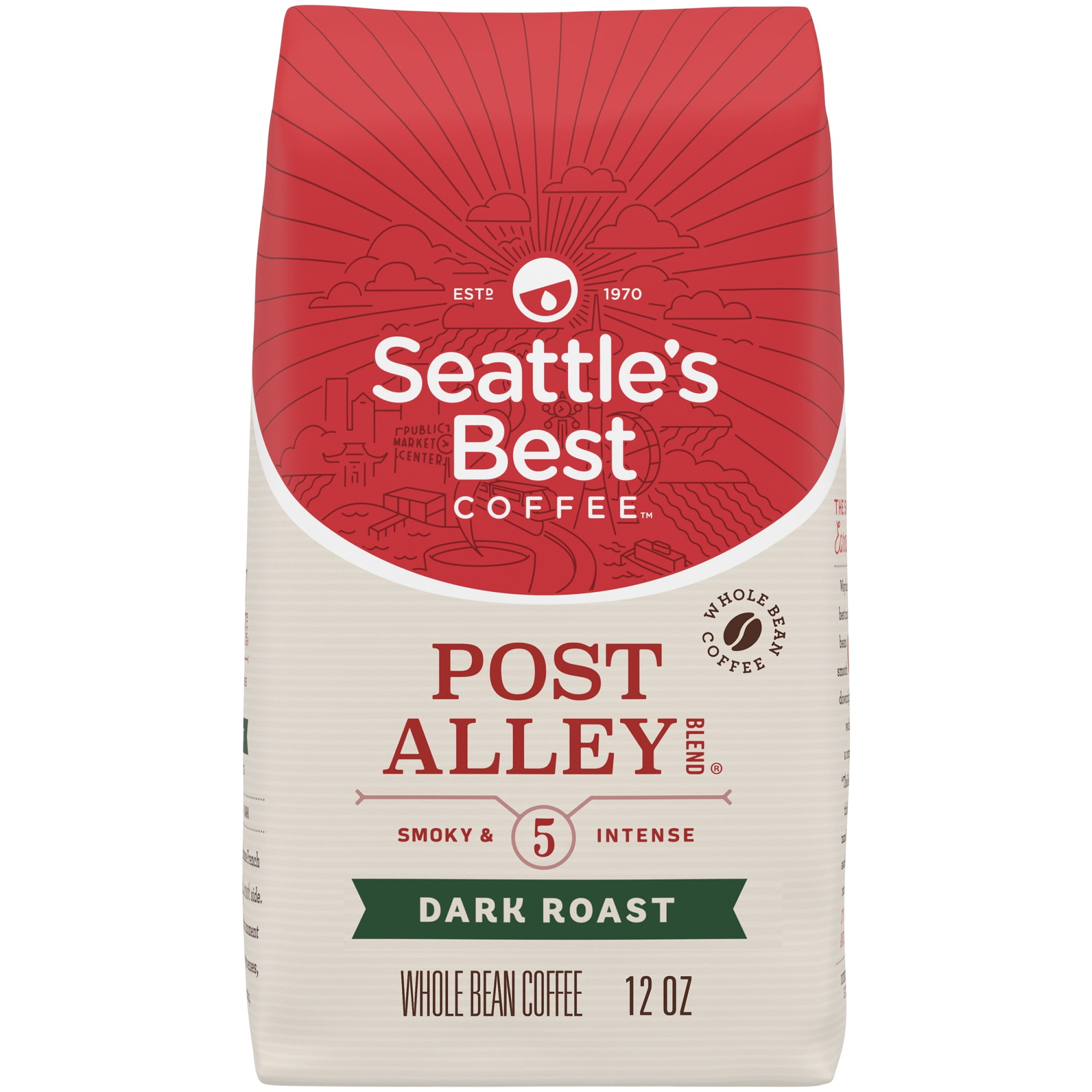Seattle's Best Coffee Arabica Beans Post Alley Blend, Dark Roast, Whole ...