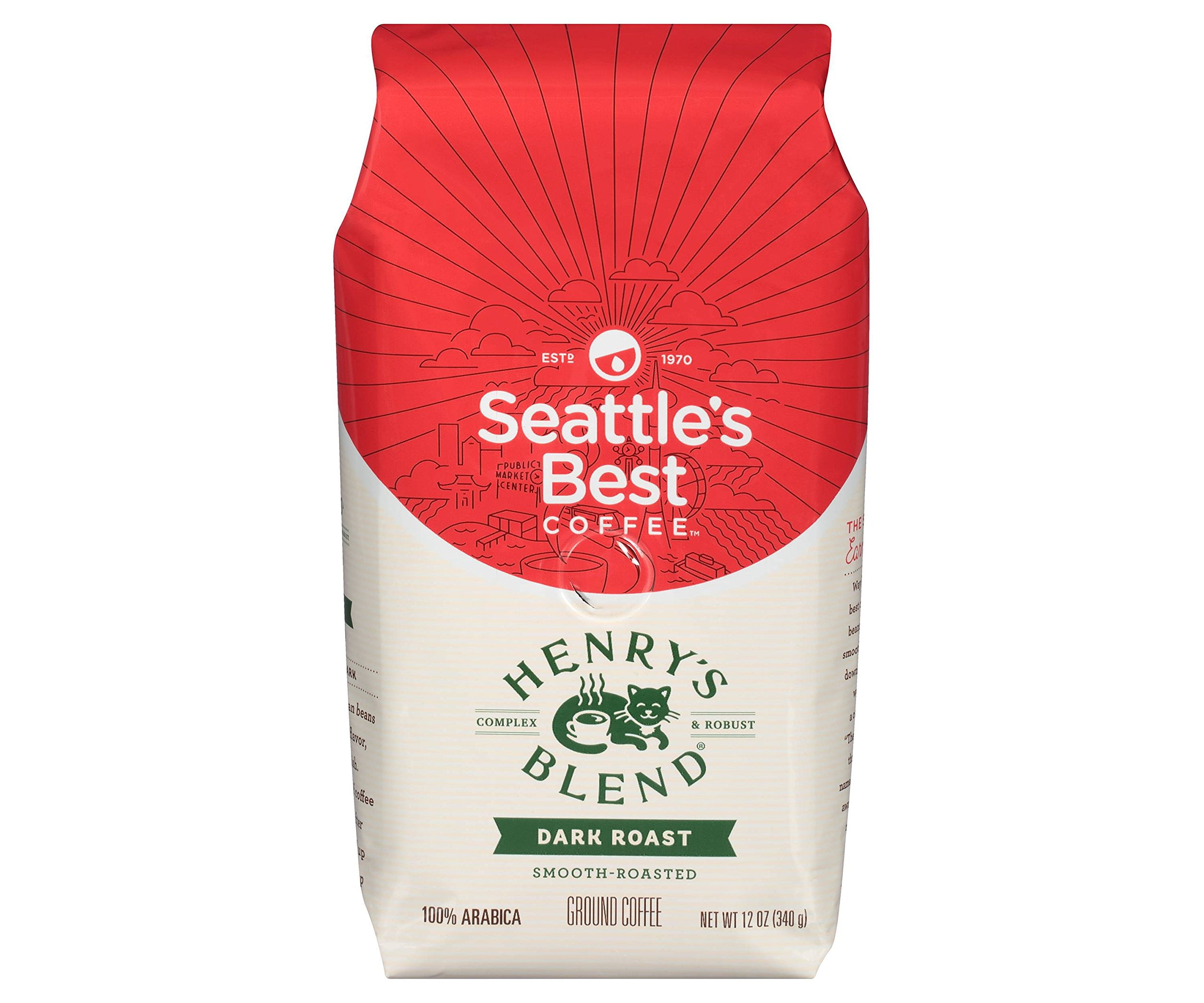 Seattle's Best Coffee Henry's Blend Dark Roast Ground, 12 oz (Pack of 2 ...
