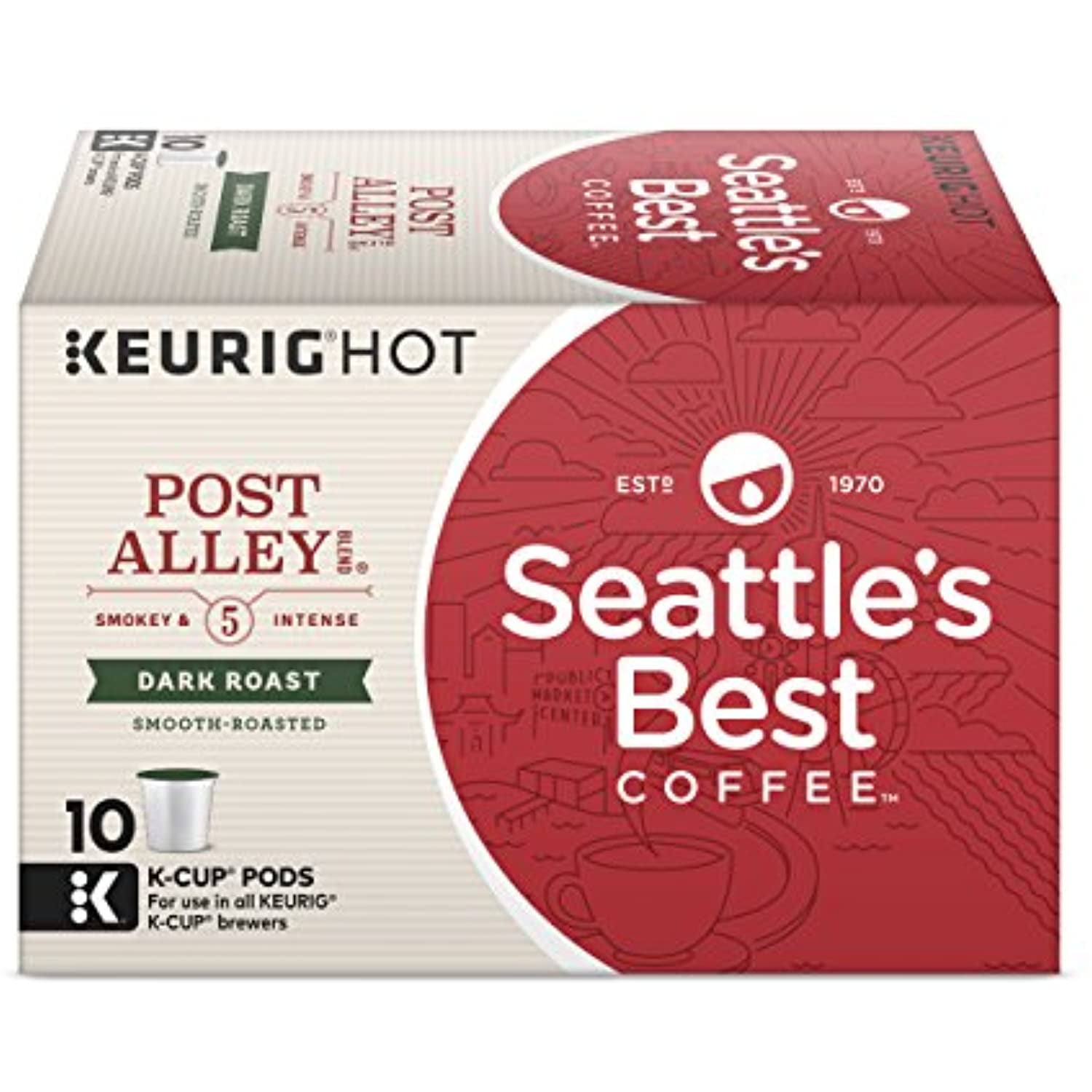 Seattle's Best Coffee Post Alley Blend, Dark Roast, K-Cup Pods, 10 ...