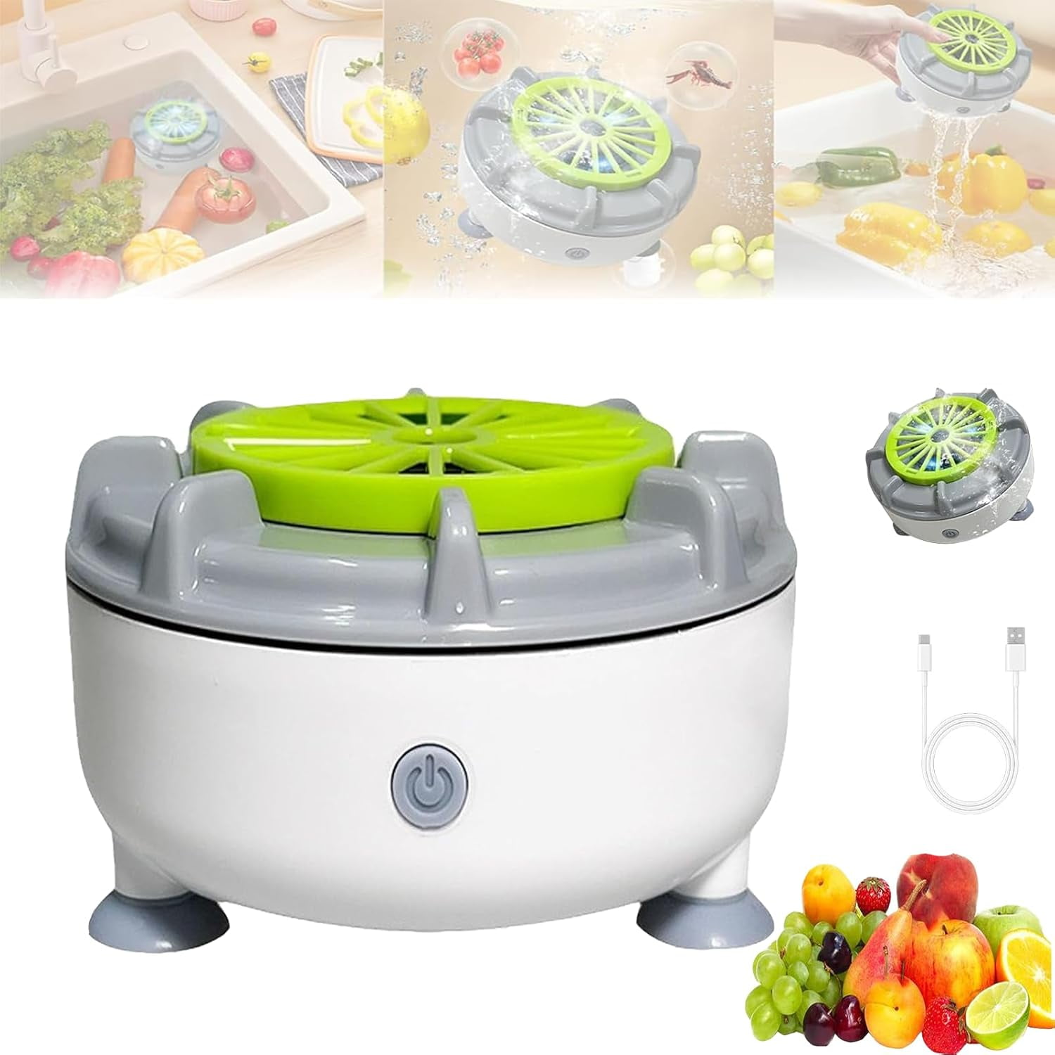 Seattleget Efficient Portable Fruit and Vegetable Washers, Rechargeable ...