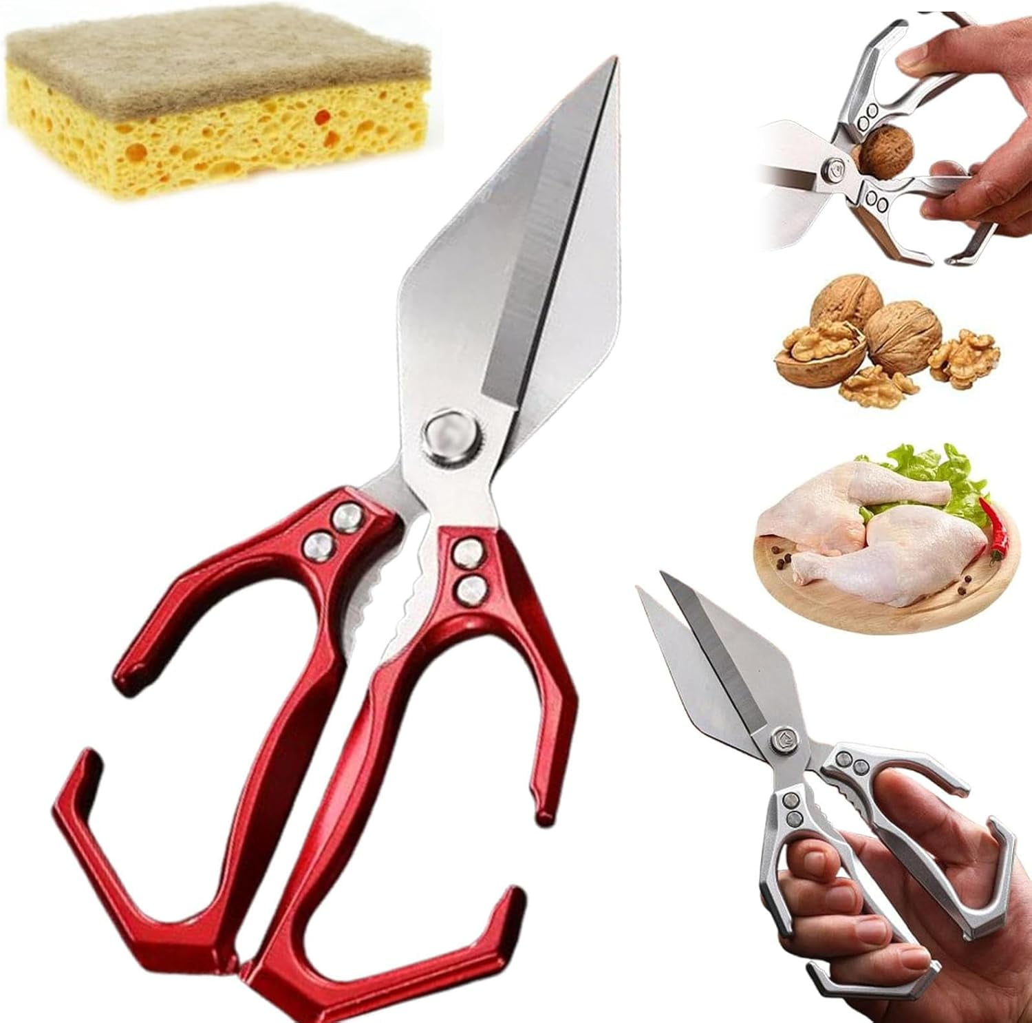 Seattleget Multifunctional Heavy-Duty Kitchen Shears, Heavy Duty ...