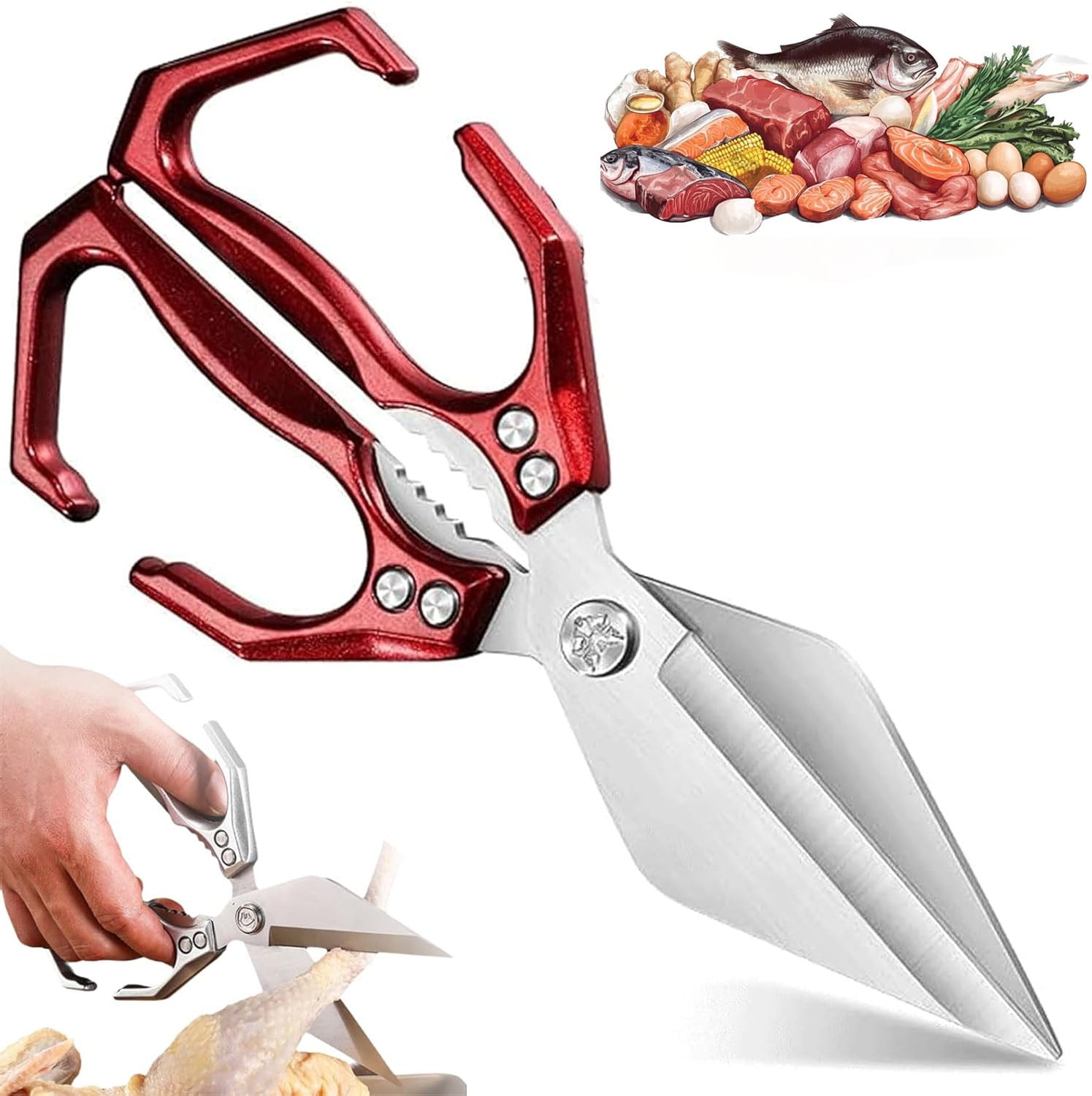 Seattleget Multifunctional Heavy-Duty Kitchen Shears,Heavy Duty Kitchen ...