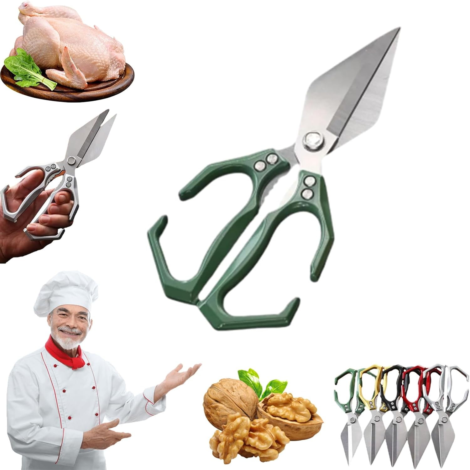 Seattleget Multifunctional Heavy-Duty Kitchen Shears, Multifunctional ...