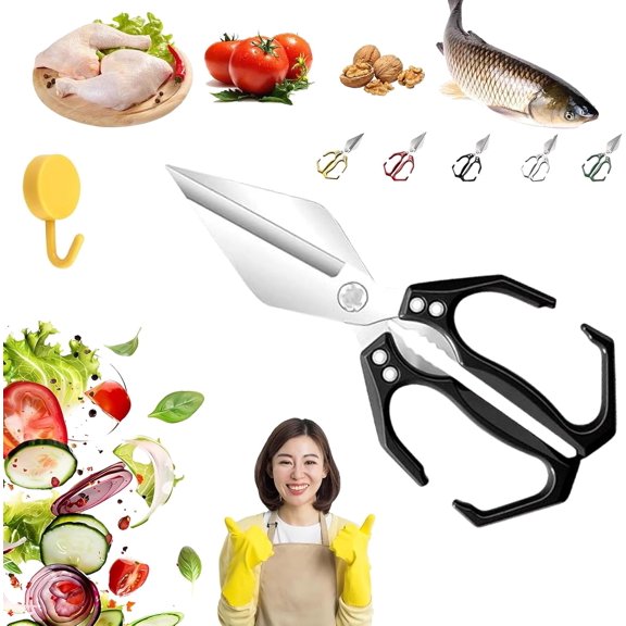 MITSUMOTO SAKARI Kitchen Scissors, 9 inch Japanese Stainless Steel ...