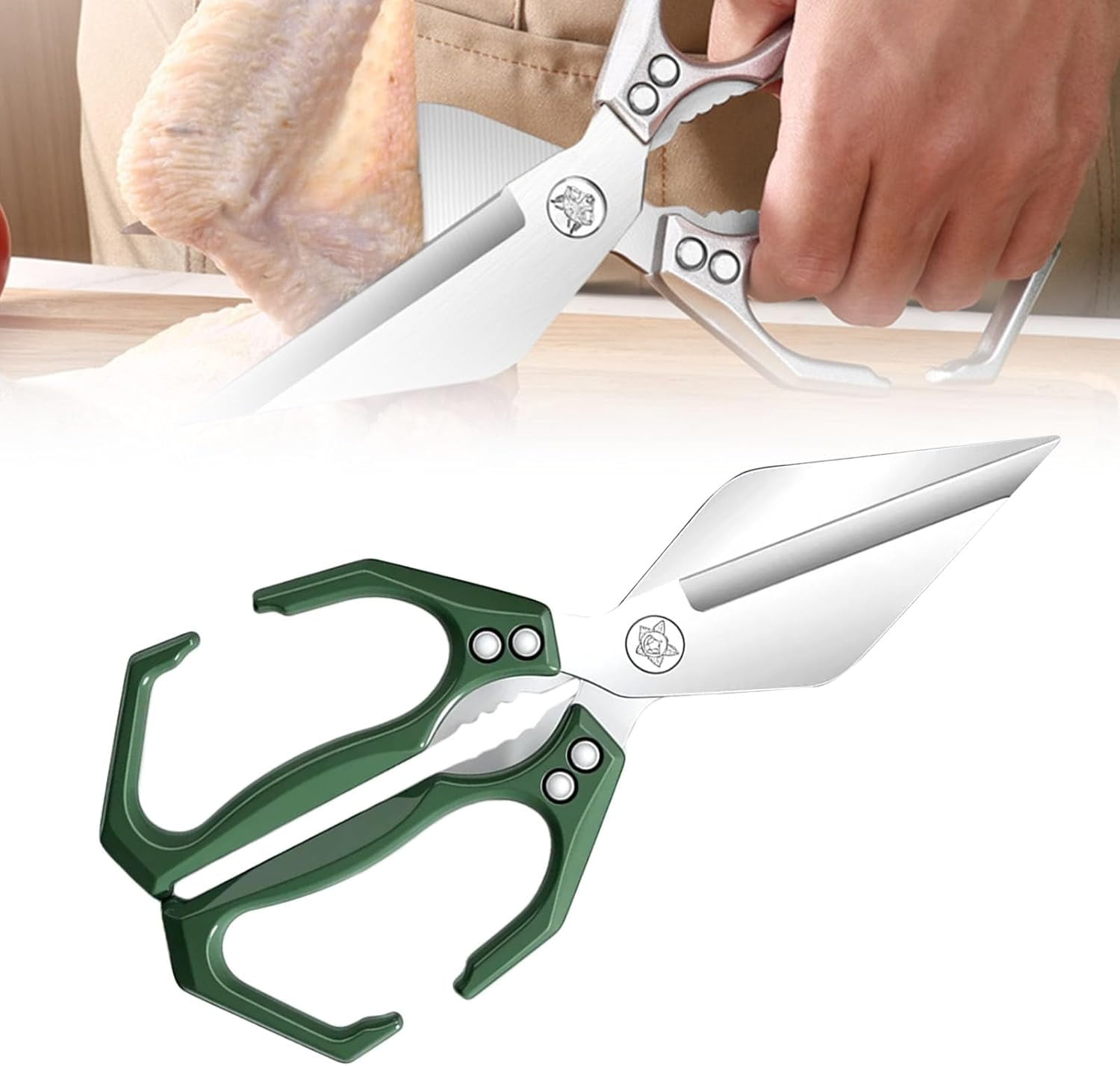 Seattleget Multifunctional Heavy-Duty Kitchen Shears,Poultry Scissors ...