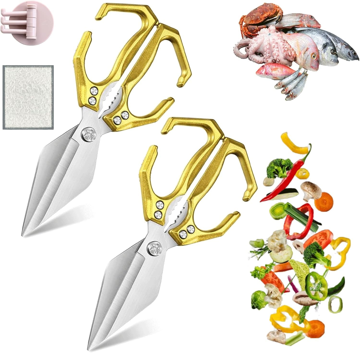 Seattleget Multifunctional Heavy-Duty Kitchen Shears, Sharp Stainless ...
