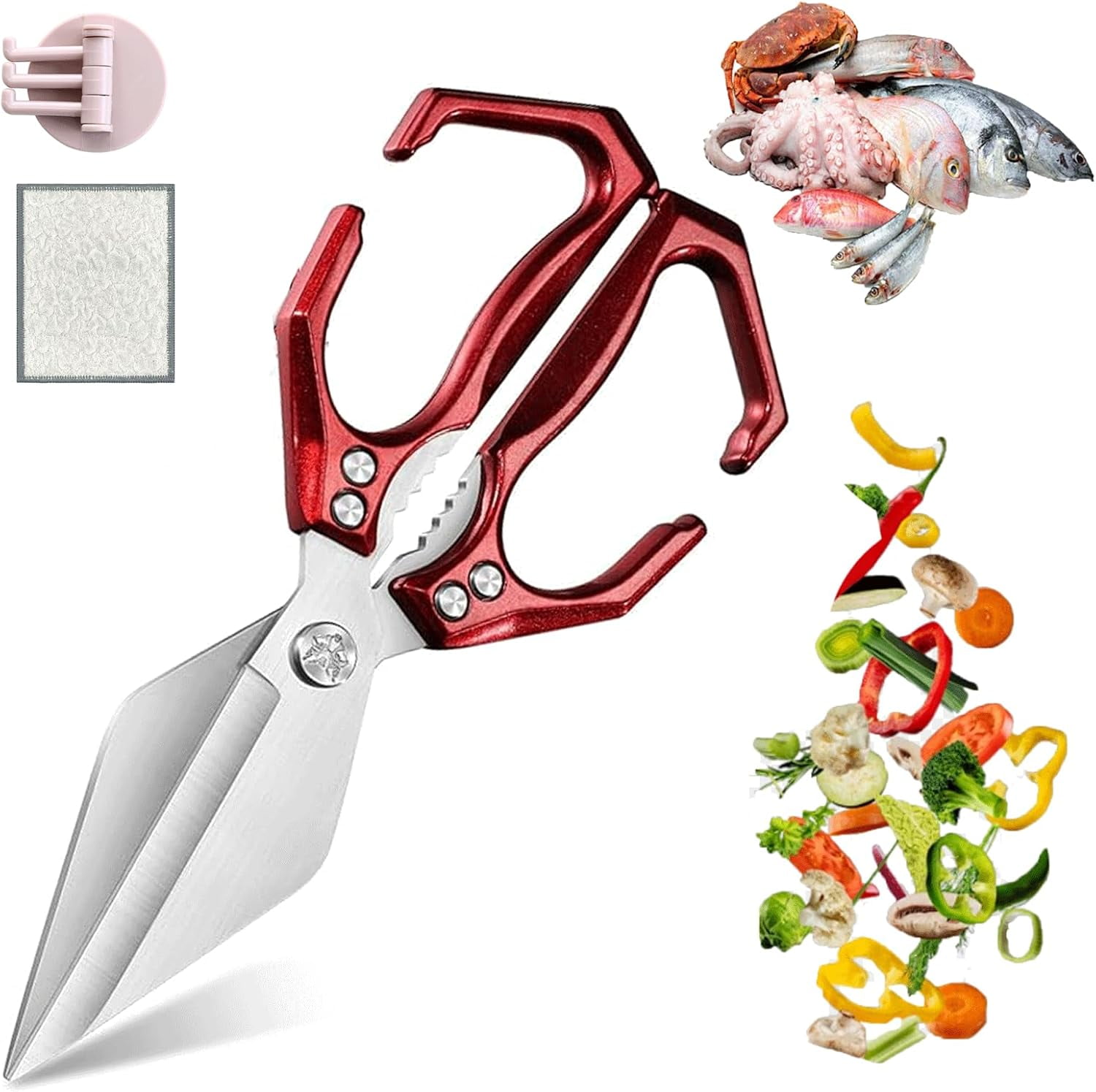 Seattleget Multifunctional Heavy-Duty Kitchen Shears, Sharp Stainless ...