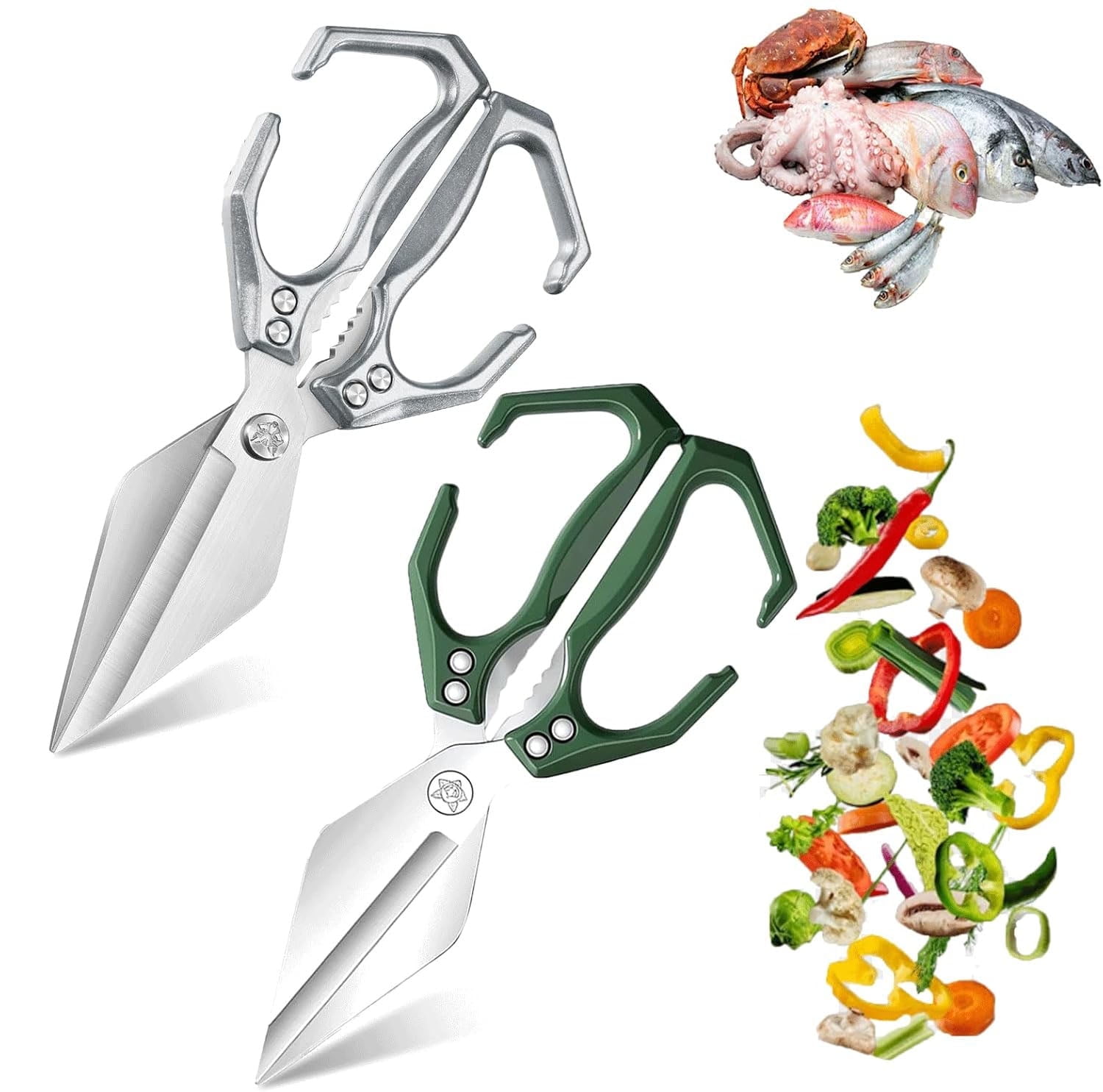 Seattleget Multifunctional Heavy-Duty Kitchen Shears, Sharp Stainless ...