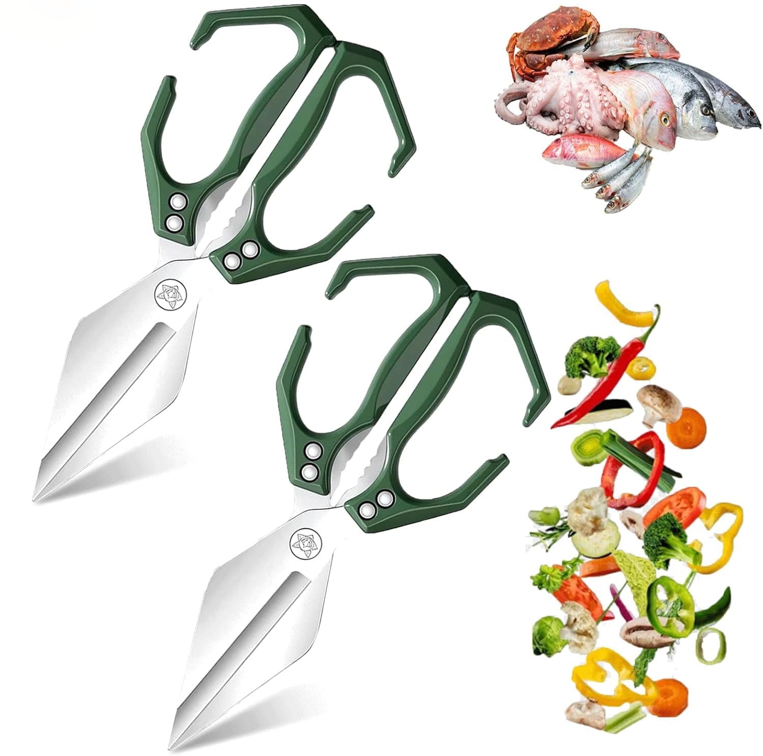Seattleget Multifunctional Heavy-Duty Kitchen Shears, Sharp Stainless ...