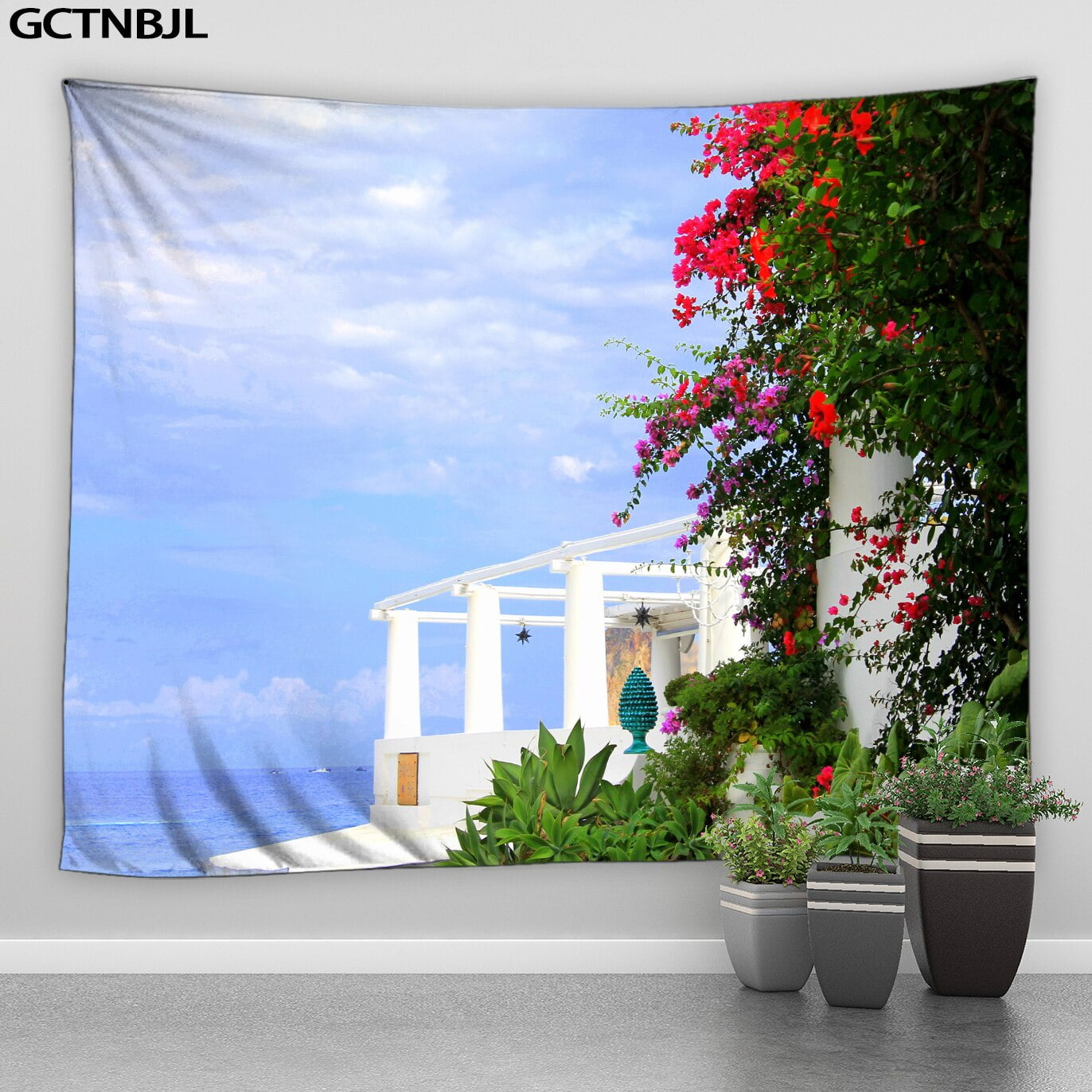 Seaview Room Tapestry Sea Coconut Tree Wall Hanging Beach Tapestries 3D ...