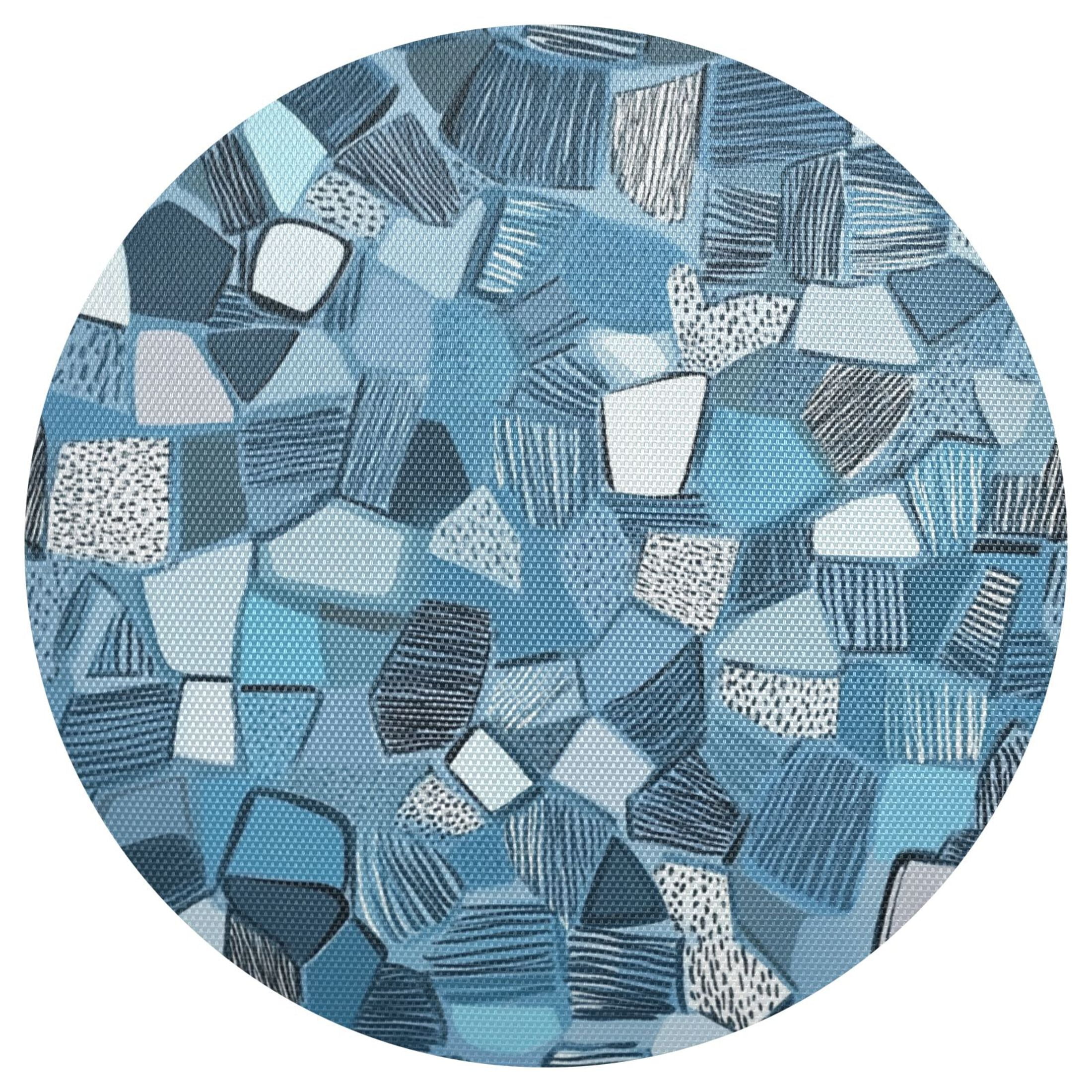 Seawater Colored Modern Pattern 6-Piece 15.4in Durable PVC Plate Mats ...