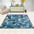 Seawater Colored Modern Pattern 80''x58'' Extra Large Plush Memory Foam ...