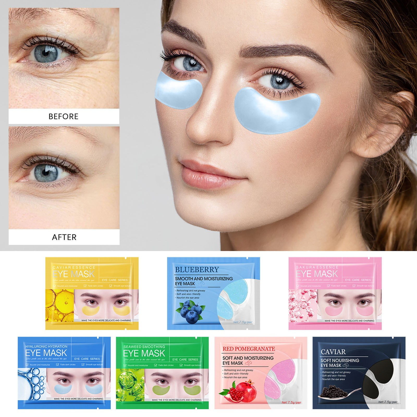 Seaweed Eye Mask for Moisturizing and Improving Dark Circles, Hydrating ...