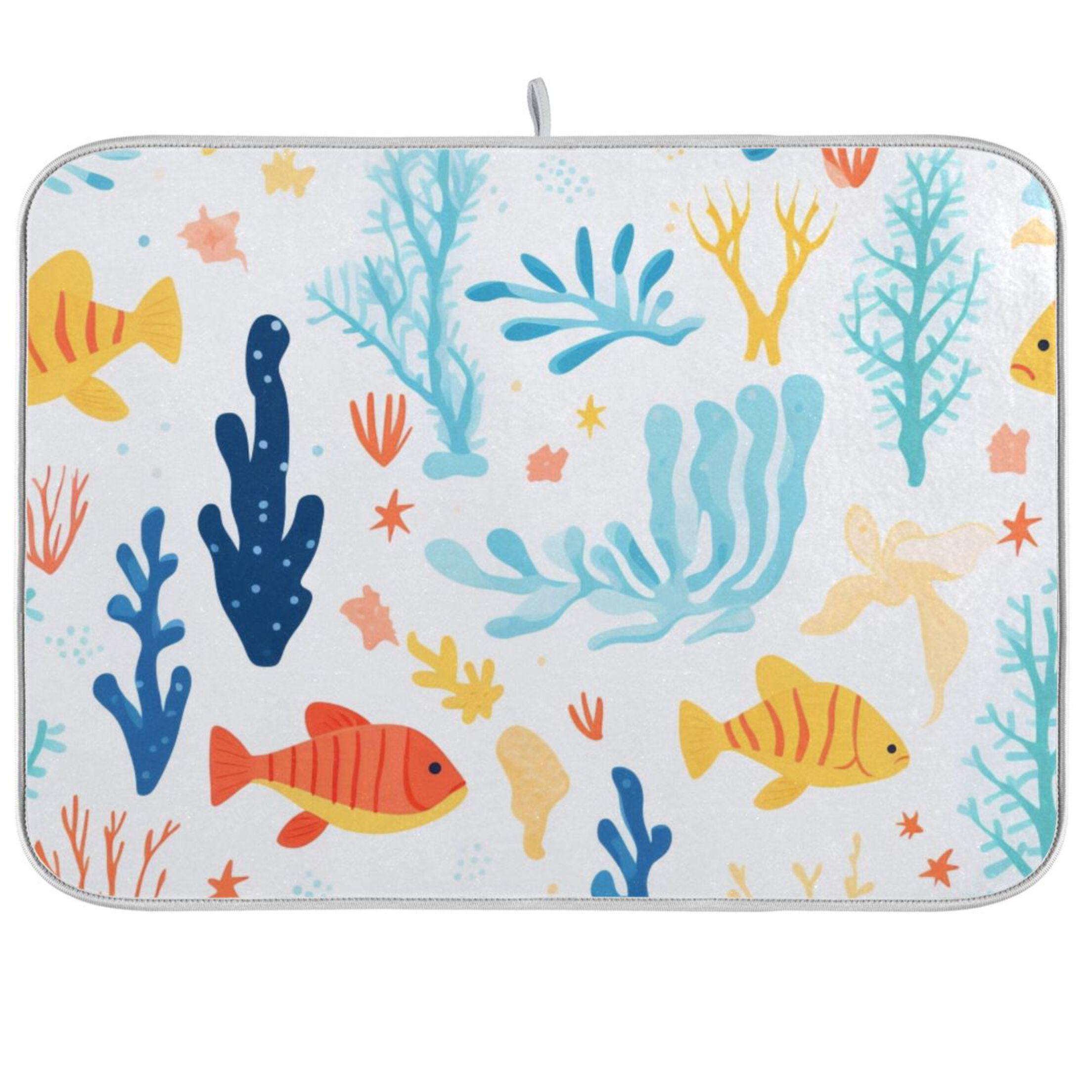 Seaweed Fish in Sea Dish Drying Mat Microfiber Kitchen Pad Large ...