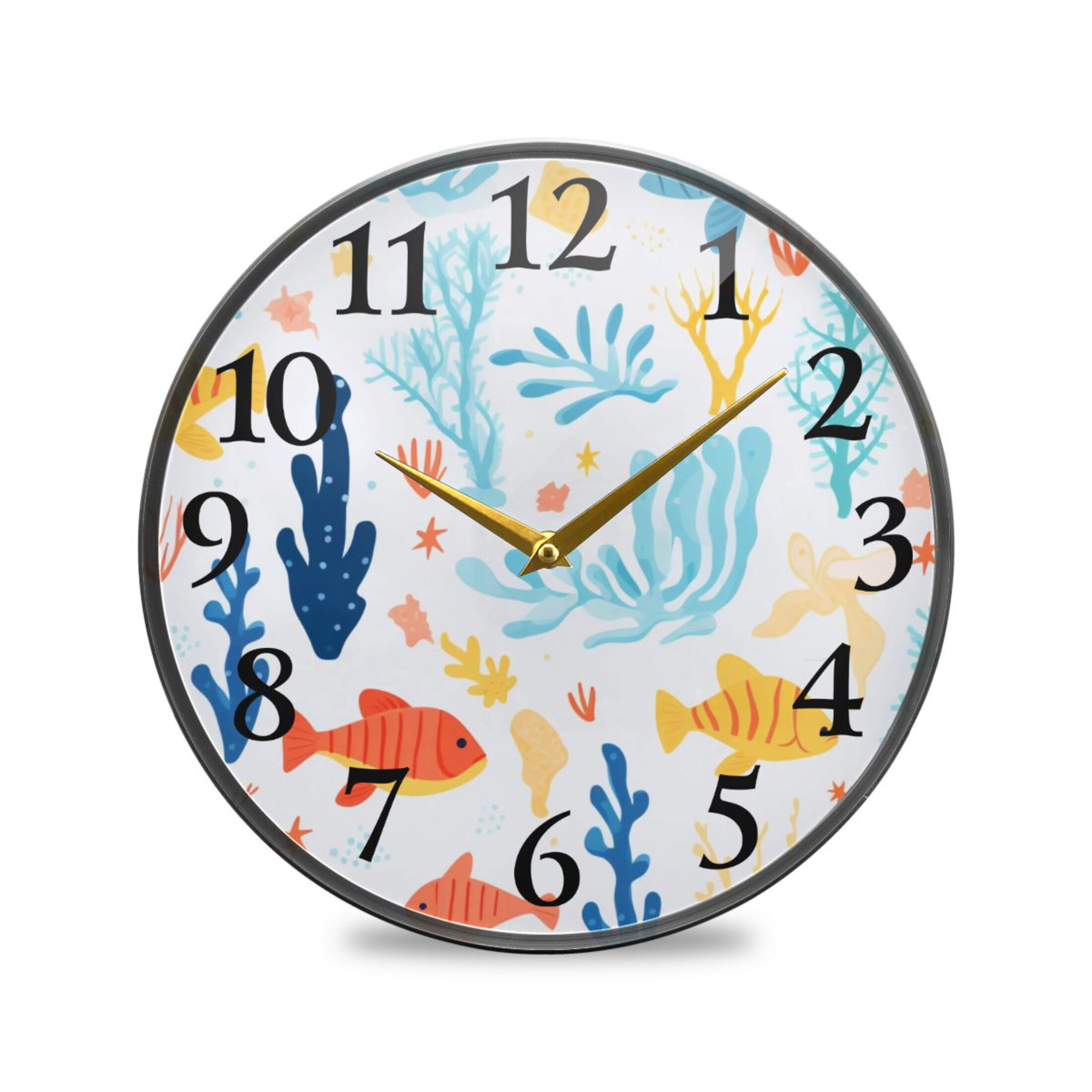 Seaweed Fish in Sea Wall Clocks Battery Operated 11.9 Inch Round Clock ...