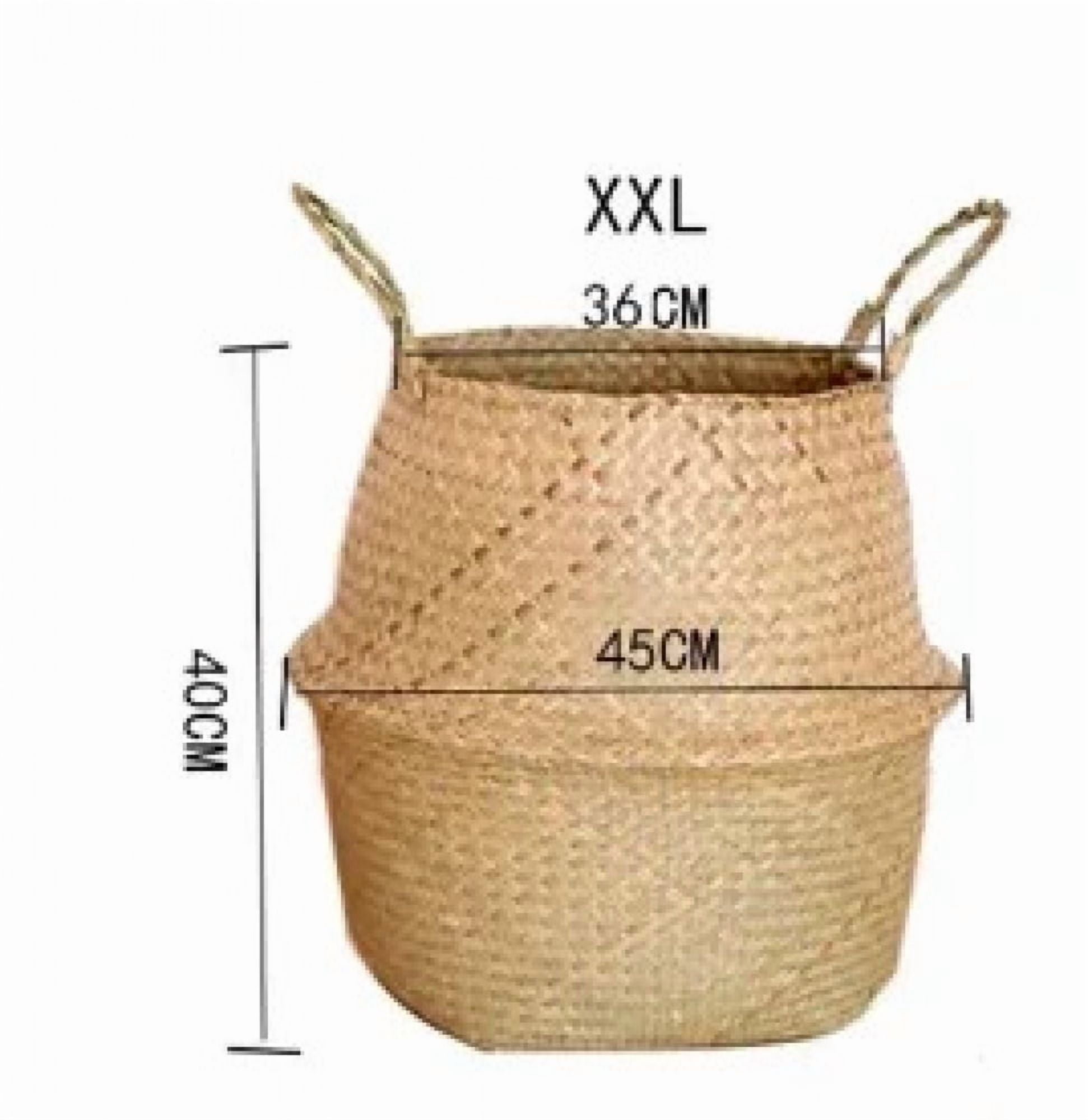 Seaweed Wicker Basket Rattan Hanging Flowerpot Dirty Clothes Storage ...