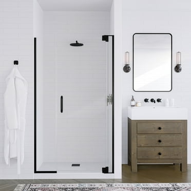 Seawin 44 - 48 in. W x 76 in. H Alumni Frameless Sliding Shower Door Polished Stainless Hardware ...